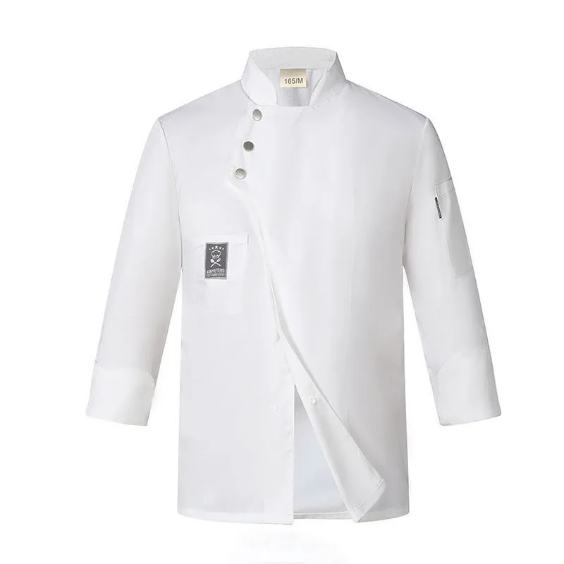 black chef uniform jacket long sleeve chef T-shirt restaurant Uniform ...
