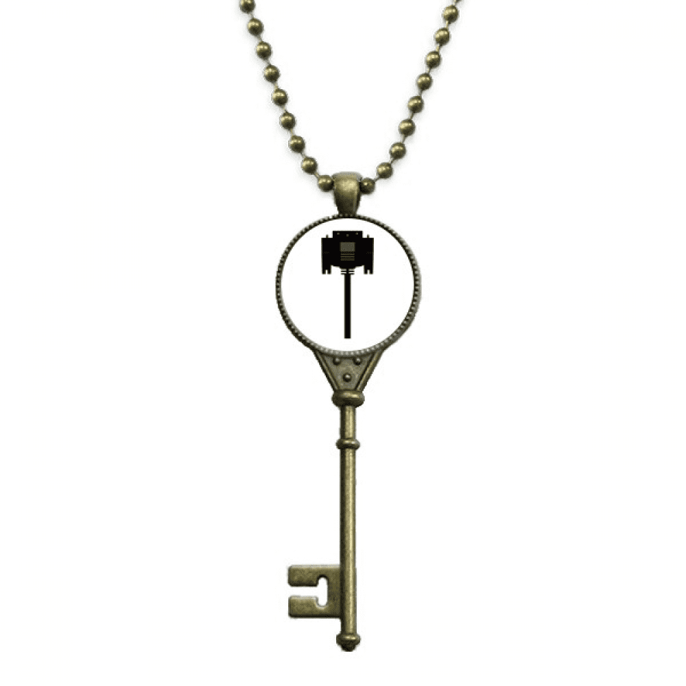 black display screen cable plug key necklace pendant tray embellished ...