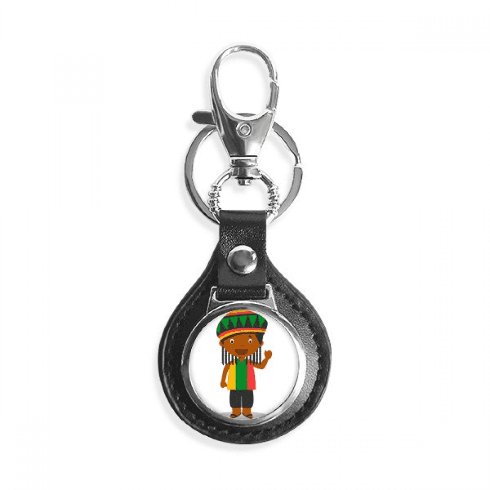 black jamaica cartoon key link chain keyholder finder hook metal ...