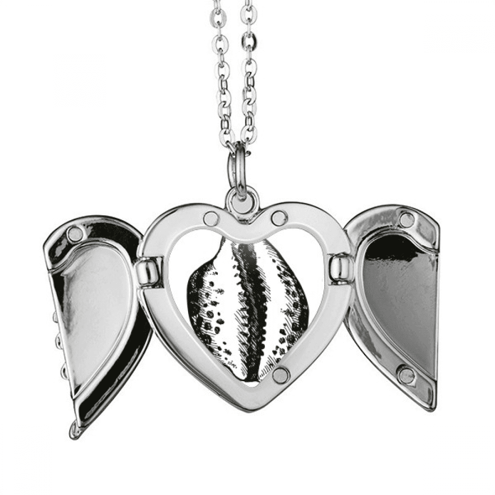 black marine life scallop pattern angel wings necklpendant fashion ...