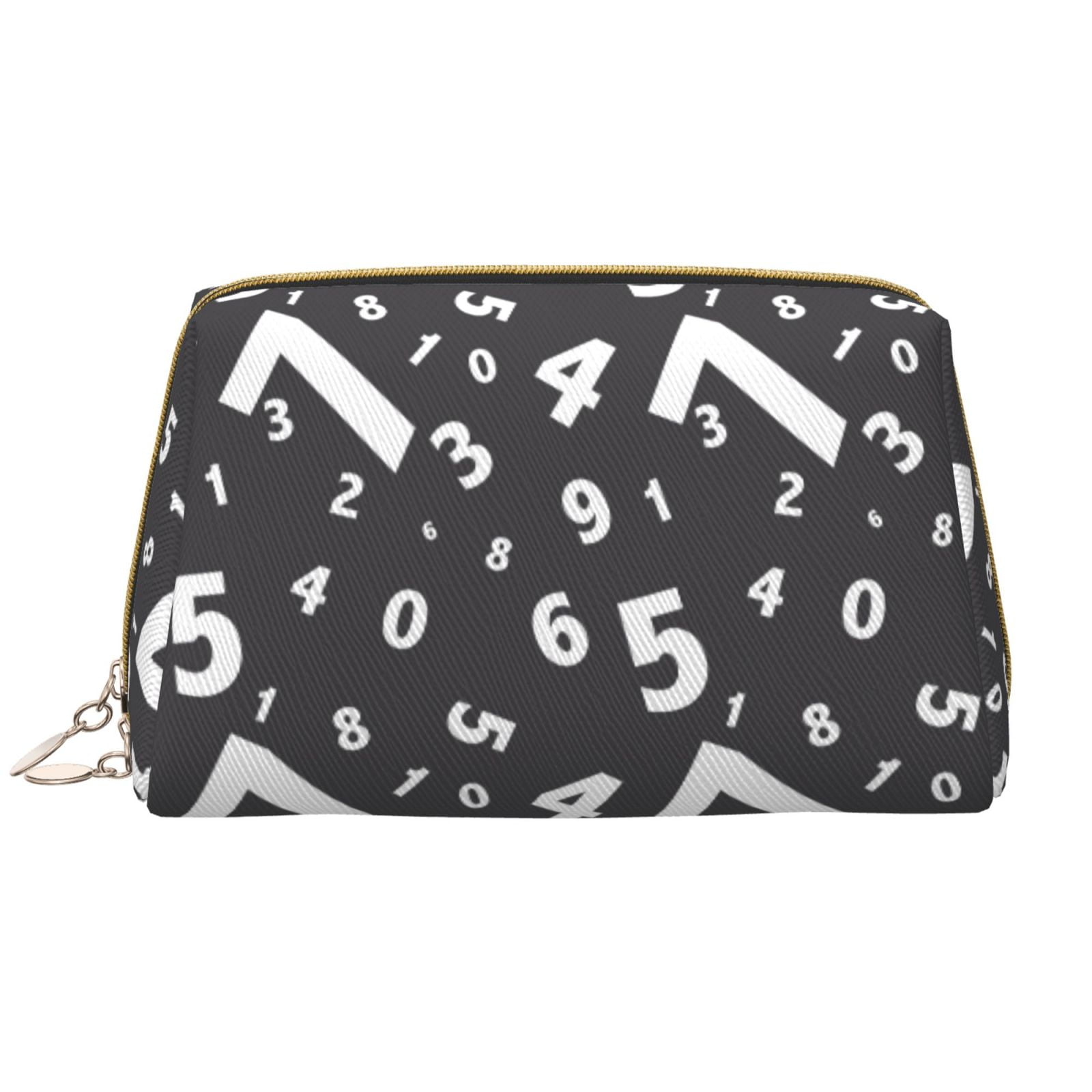 black math number Makeup Bag, Large Capacity Cosmetic Bag Portable ...