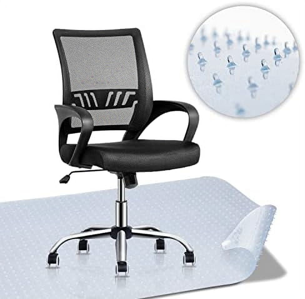 black mesh office chair chair mat, back ergonomic rolling swivel chair ...