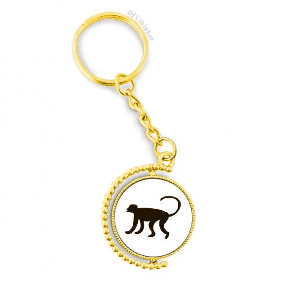 black monkey animal portrayal metal connector key chain accessory en ...