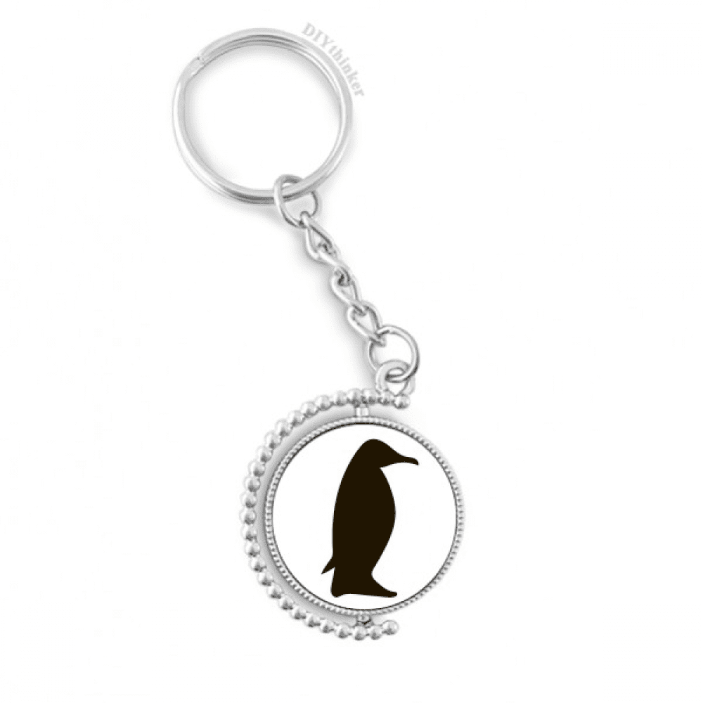 black penguin animal portrayal rotatable keyholder disc accessories ...