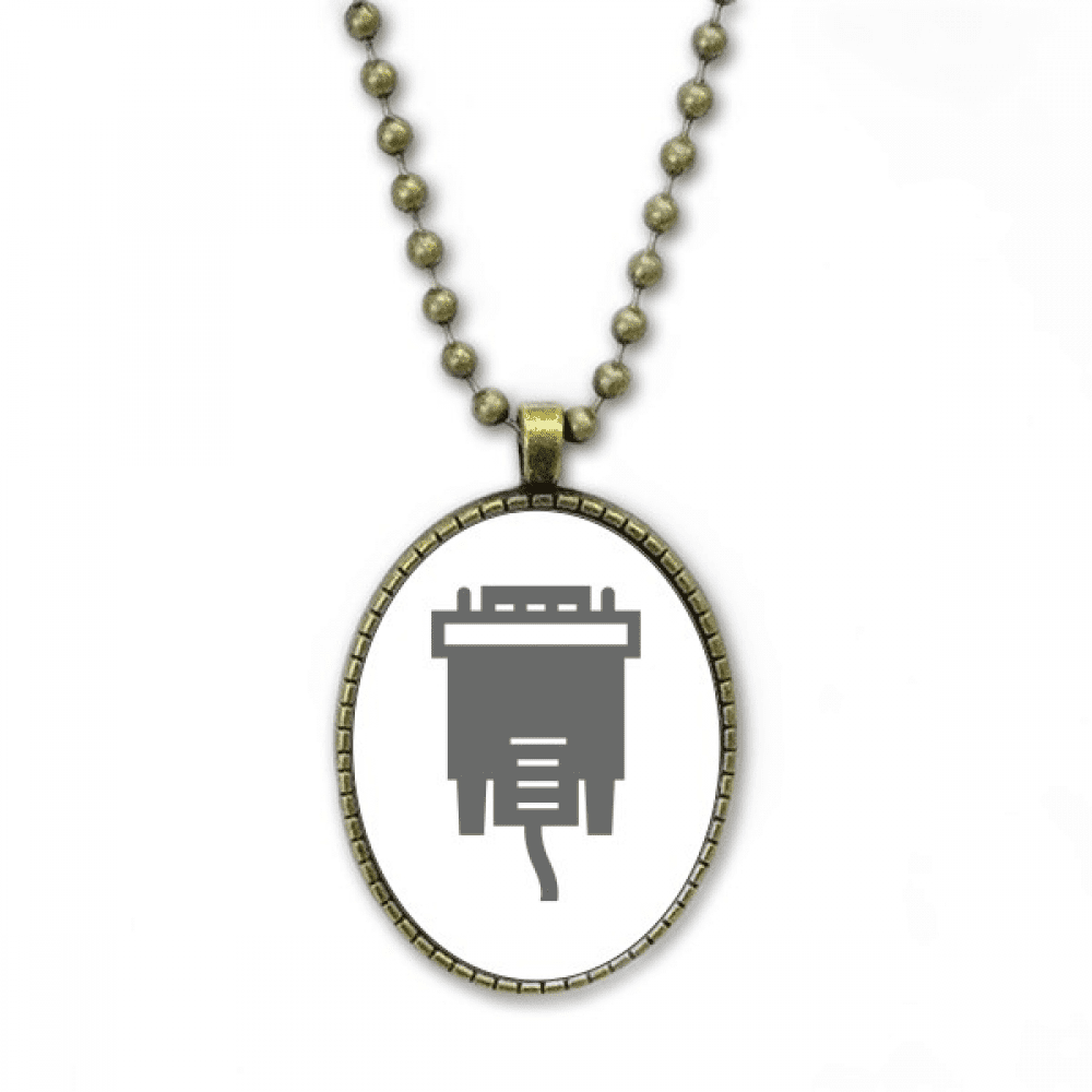 black plug cable charging cable pattern necklace vintage chain bead ...