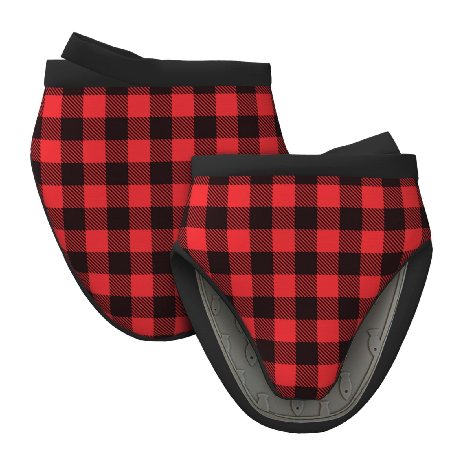black red buffalo plaid Checkered Oven Mitts Heat Resistant - Soft ...