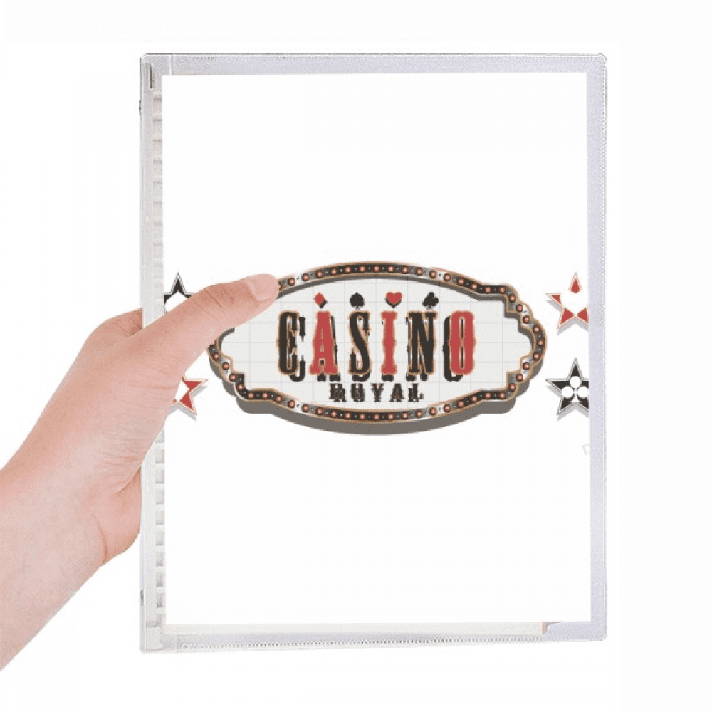 black red casino signboard pattern notebook loose diary refillable ...
