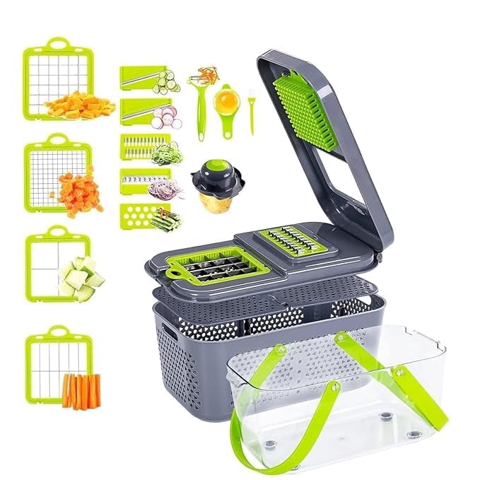 black sparrow Vegetable Cutter 22in1 Mandoline Slicer with 13 Blades ...