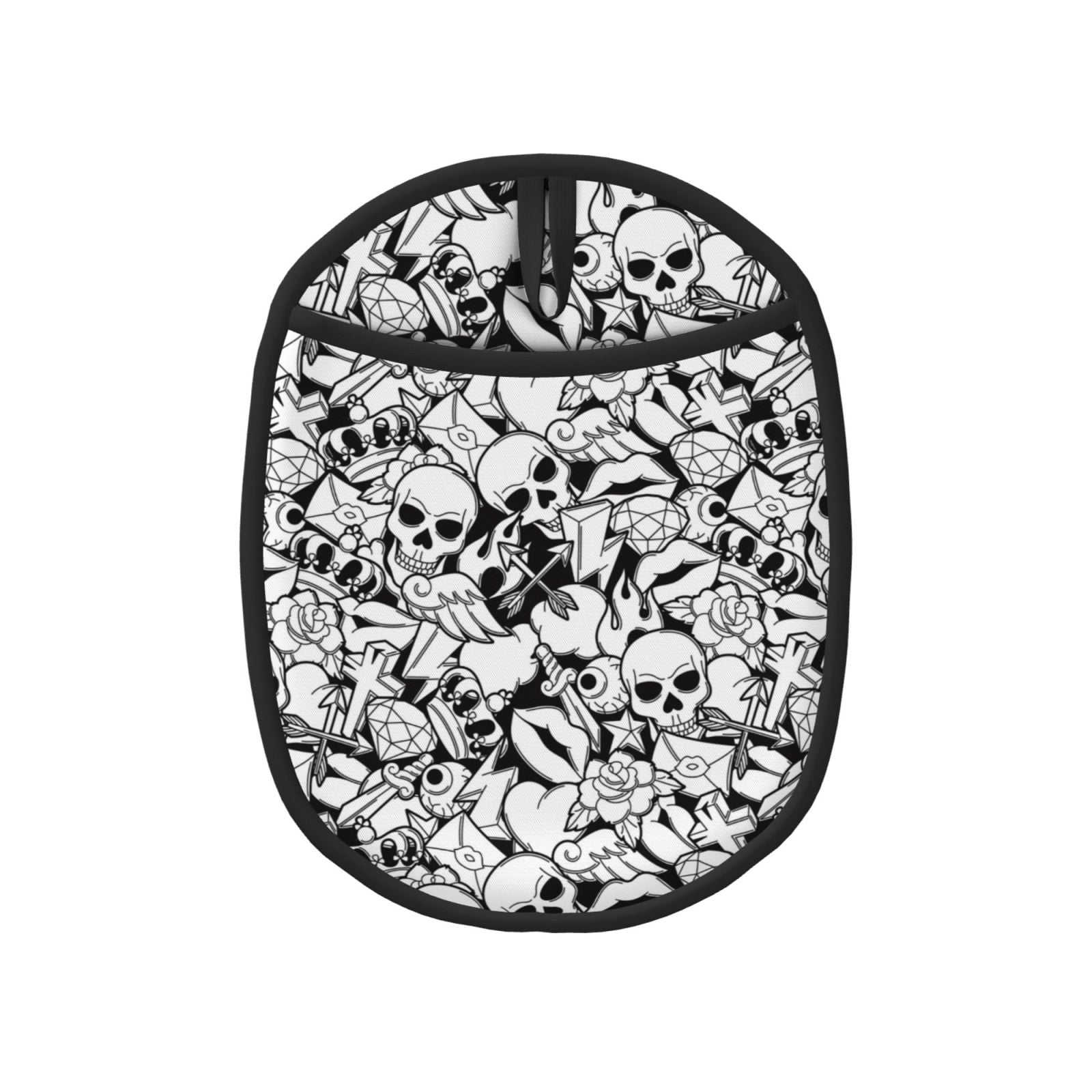 black white skull Pot Holders for Kitchen - Heat Resistant Oven Mitts ...