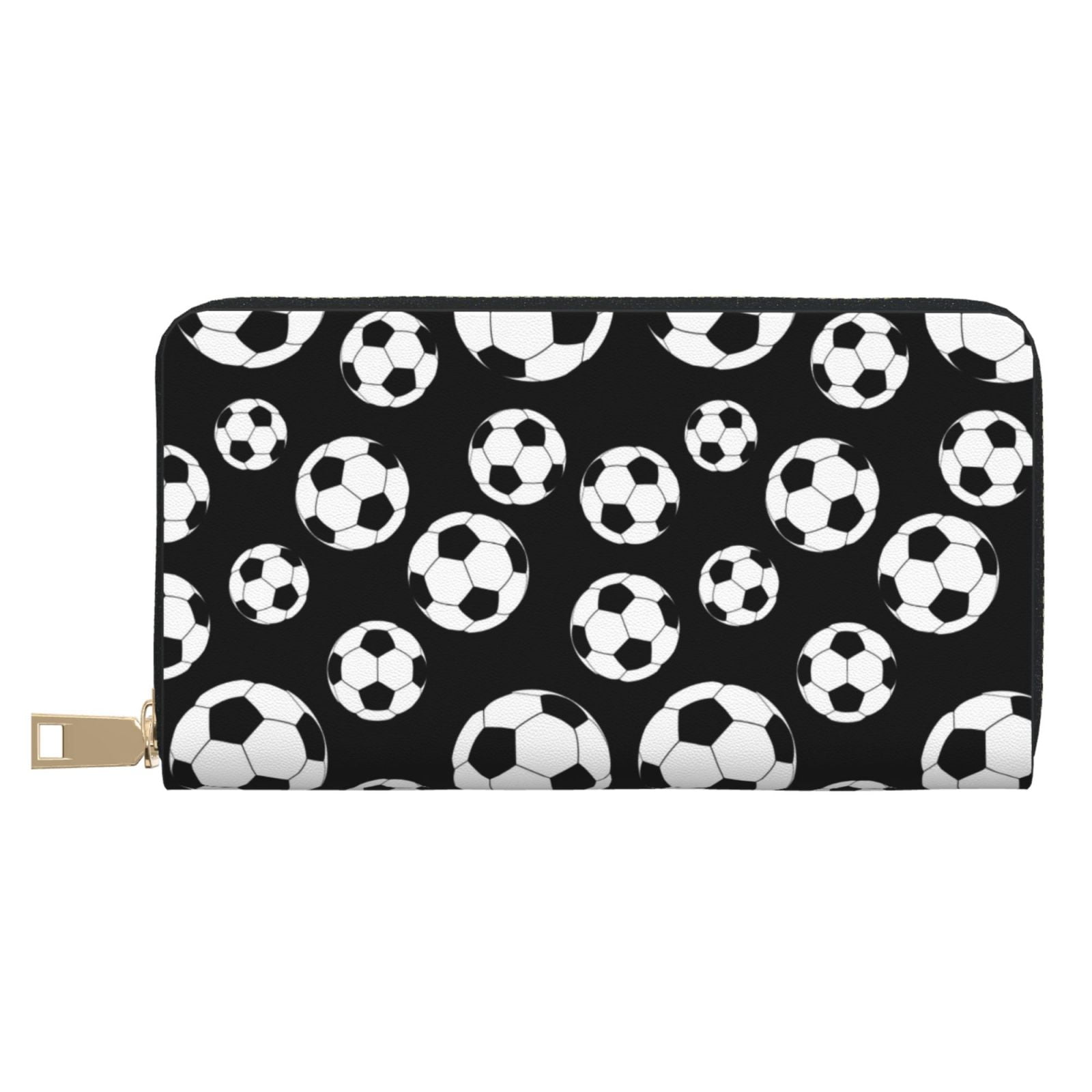 black white soccer football Wallet Women, Leather Bifold Multi Card ...