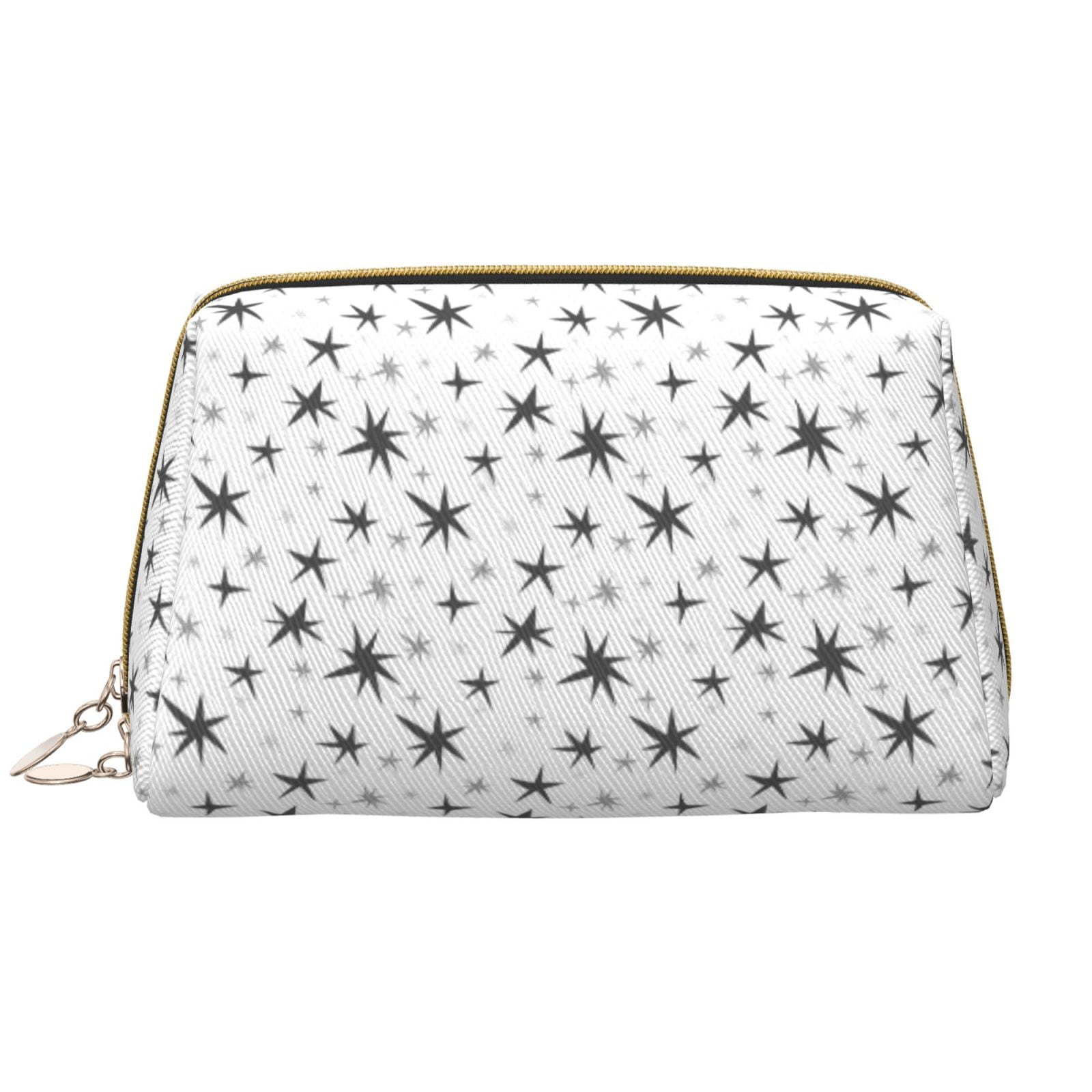 black white star Makeup Bag, Large Capacity Cosmetic Bag Portable ...