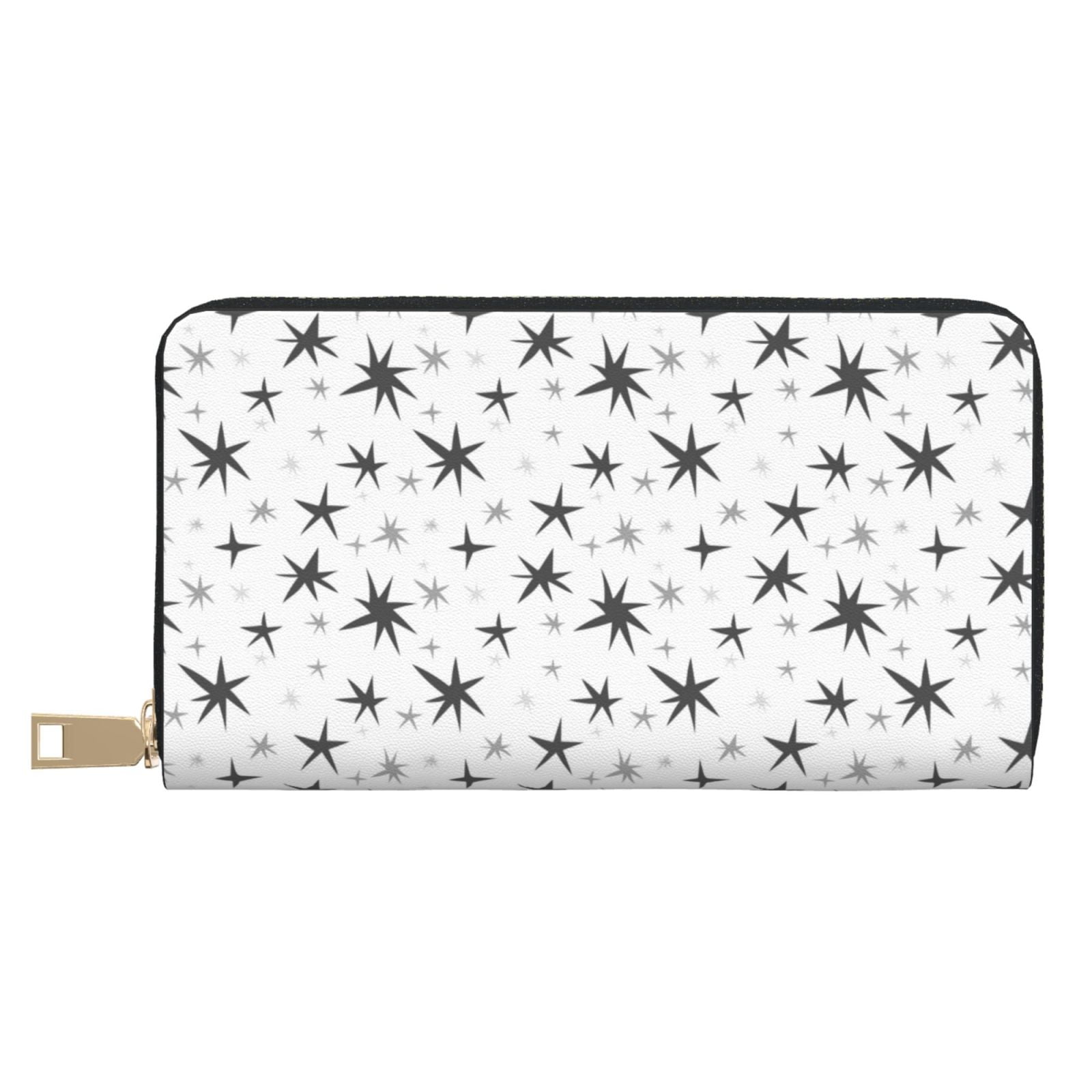 black white star Wallet Women, Leather Bifold Multi Card Wallet, Women ...