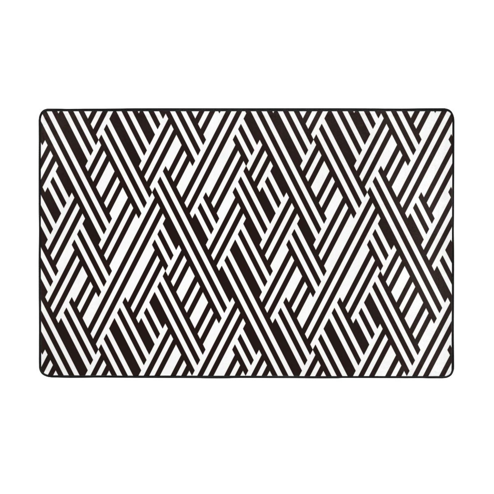 black white stripes Indoor Door Mat, Bedroom Rug & Carpets Entryway Rug ...