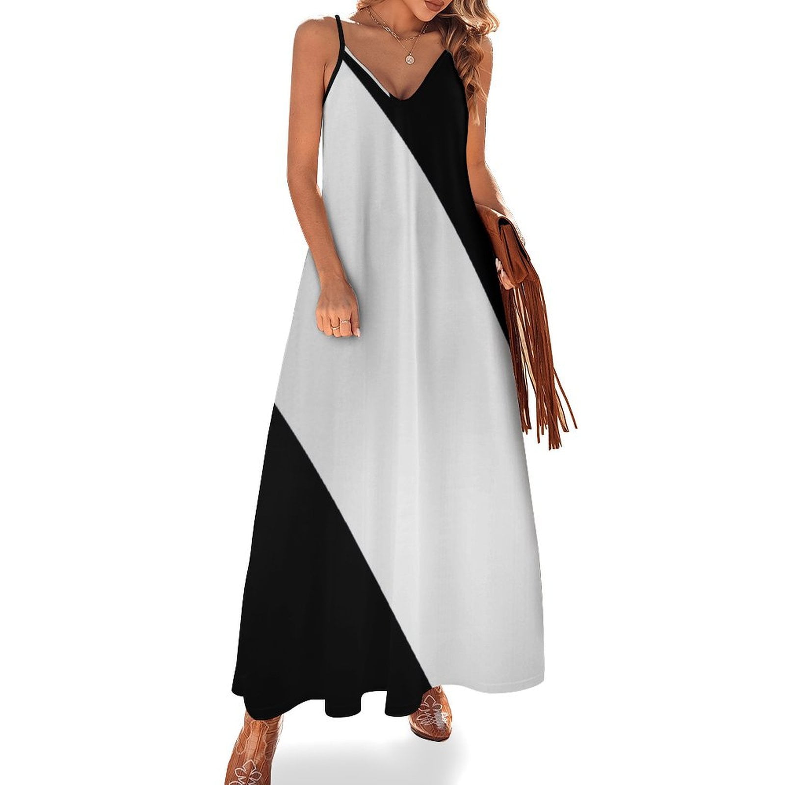 black with silver sash Sleeveless Dress ladies dresses for women 2024 dress party evening ...