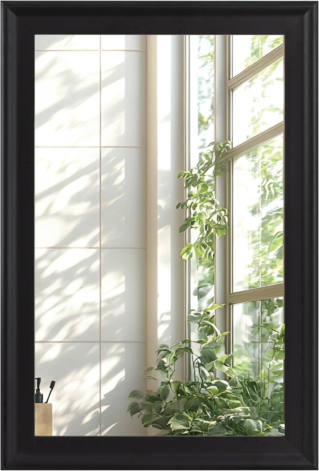 black wood mirror for bathroom,rectangle rustic 24 x 36 inch vanity ...