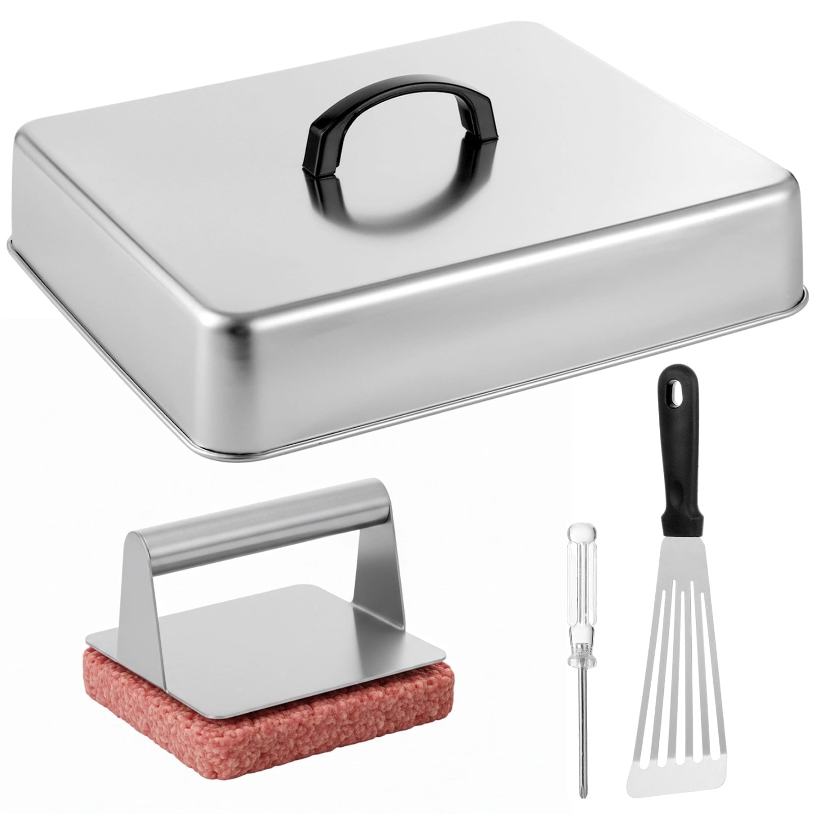 3 Pcs Rectangular Basting Cover Set, Including Stainless Steel Cheese ...