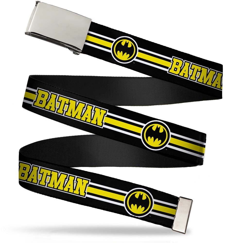 DC Comics Belt, Flip Web Belt Batman Bat Signal Triple Stripe Black ...