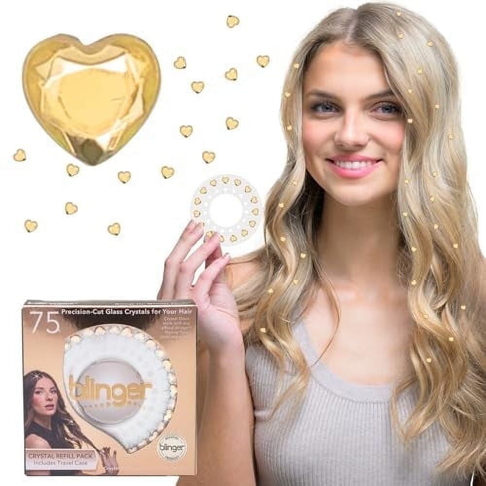 blinger® Crystal Women Refill Pack | 75 Hair Safe Glass Crystals for ...