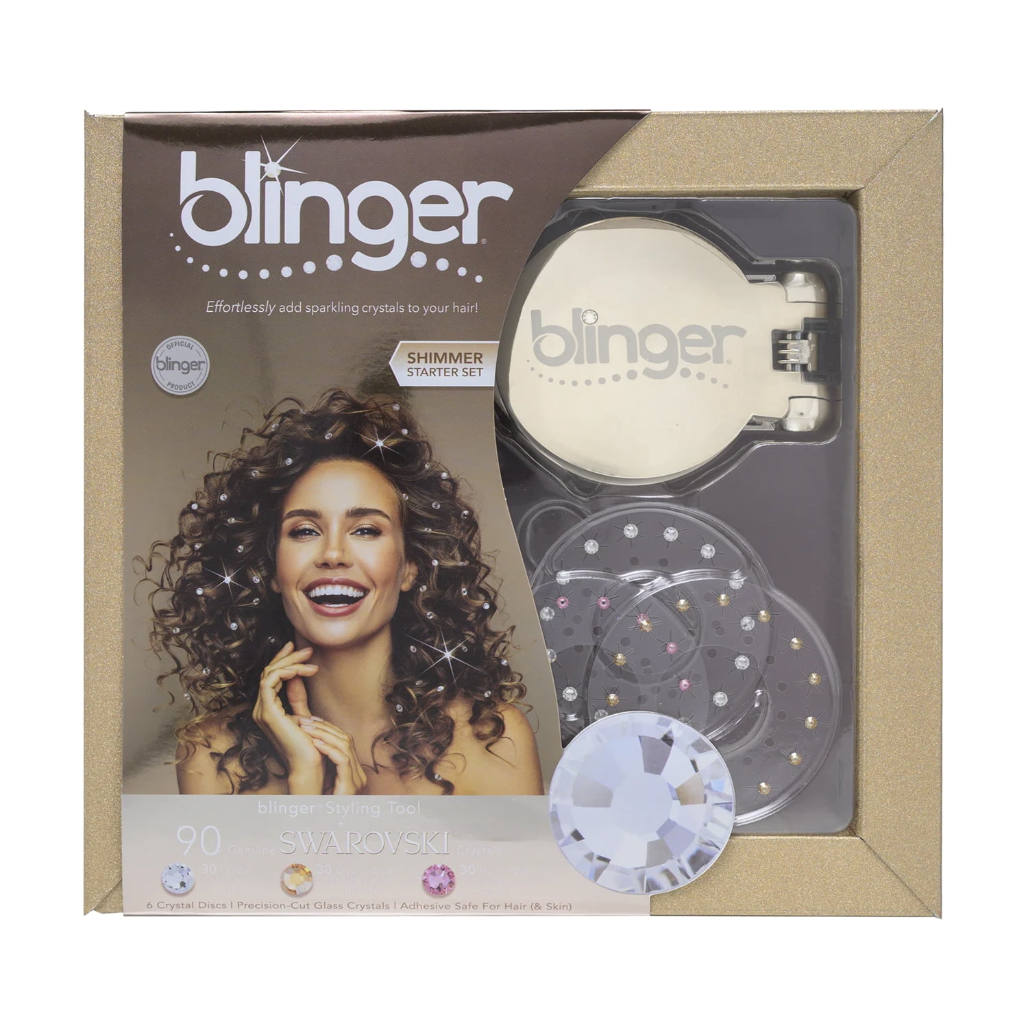 Blinger, Shimmer Starter Kit, with Gem Stamper, 90 Glass Crystals ...