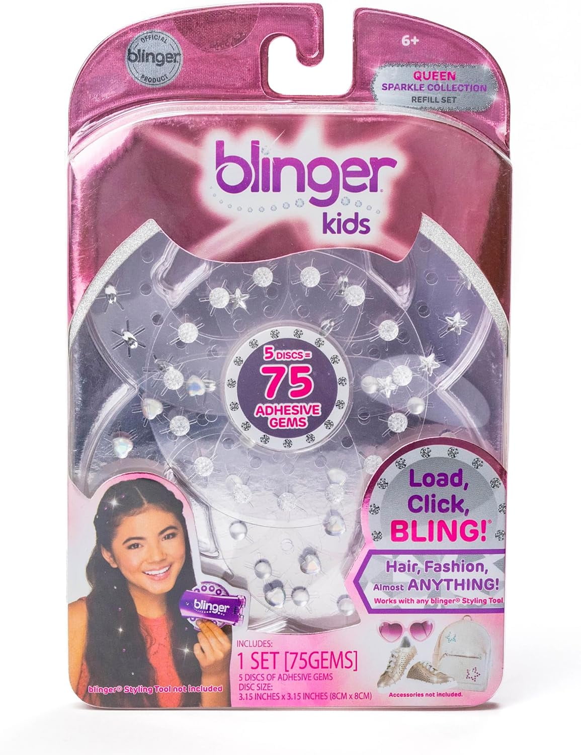 blinger® Sparkle Collection Refill Pack | 75 Colorful Hair-Safe Gems ...