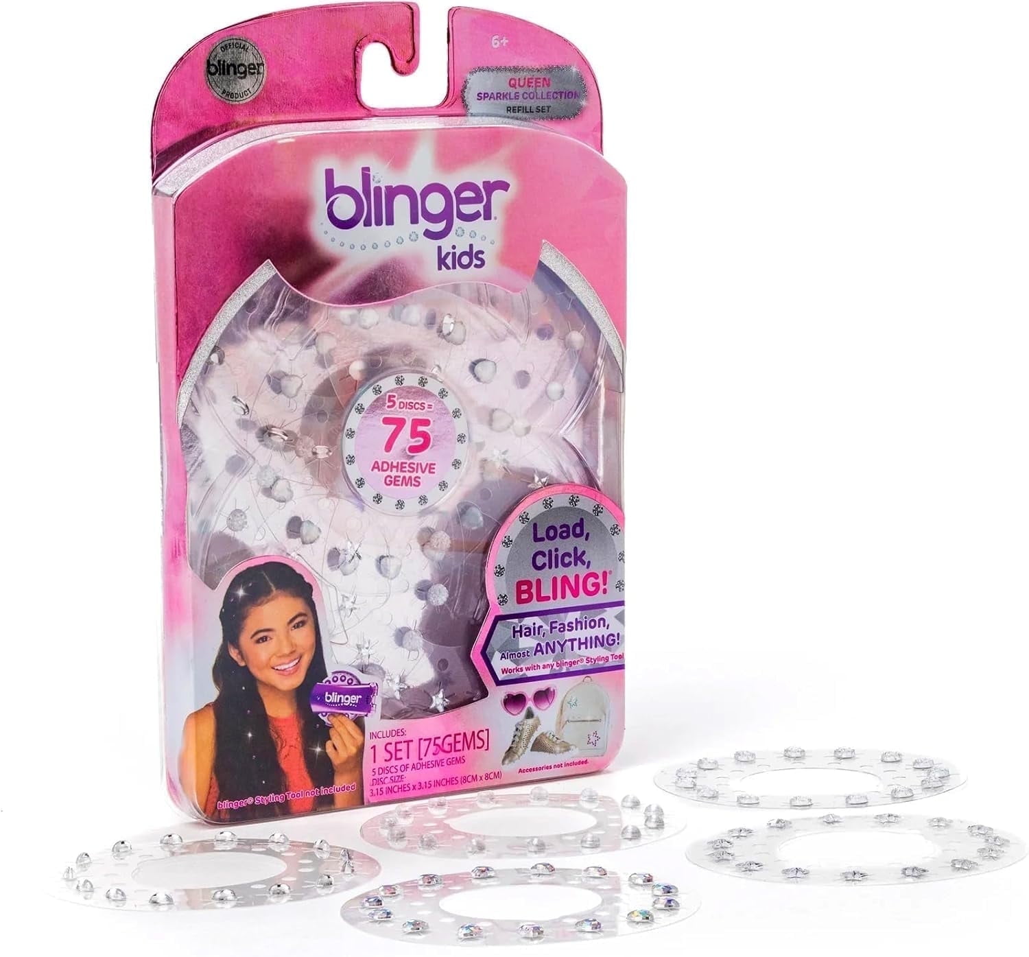blinger® Sparkle Collection Refill Pack | 75 Colorful Hair-Safe Gems ...