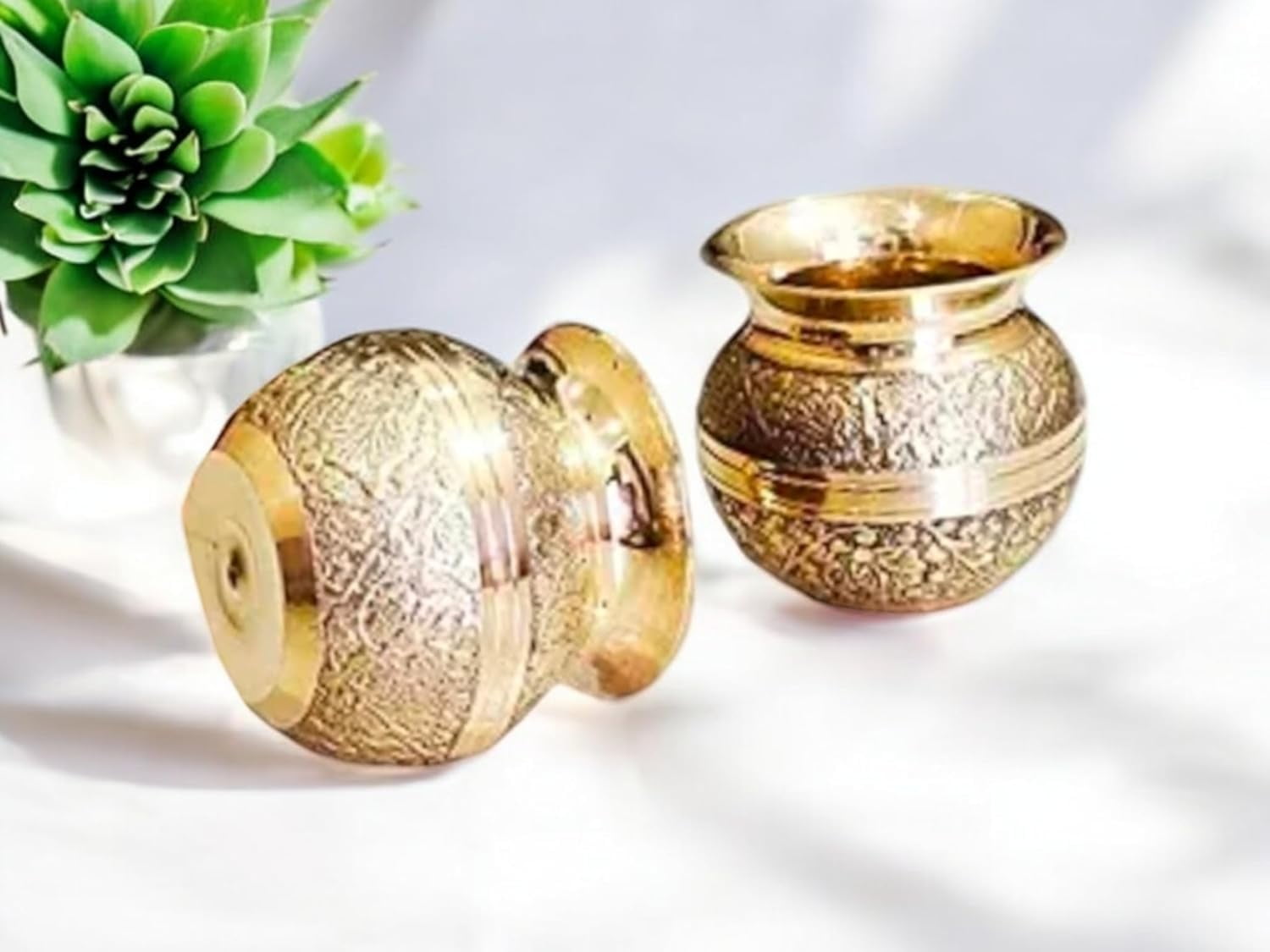 blissful decor Pure Brass Lota Kalash Puja Lota Karwachauth Lota ...