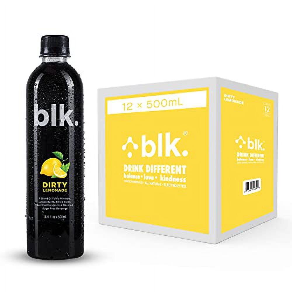 blk. Natural Mineral Alkaline Water, Dirty Lemonade, 16.9 oz. (500 mL), 12 Pack, 8 pH Water ...