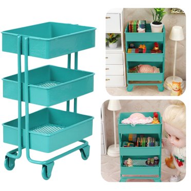 Mainstays 3-Tier Plastic Multi-Purpose Rolling Laundry Cart, Arctic ...