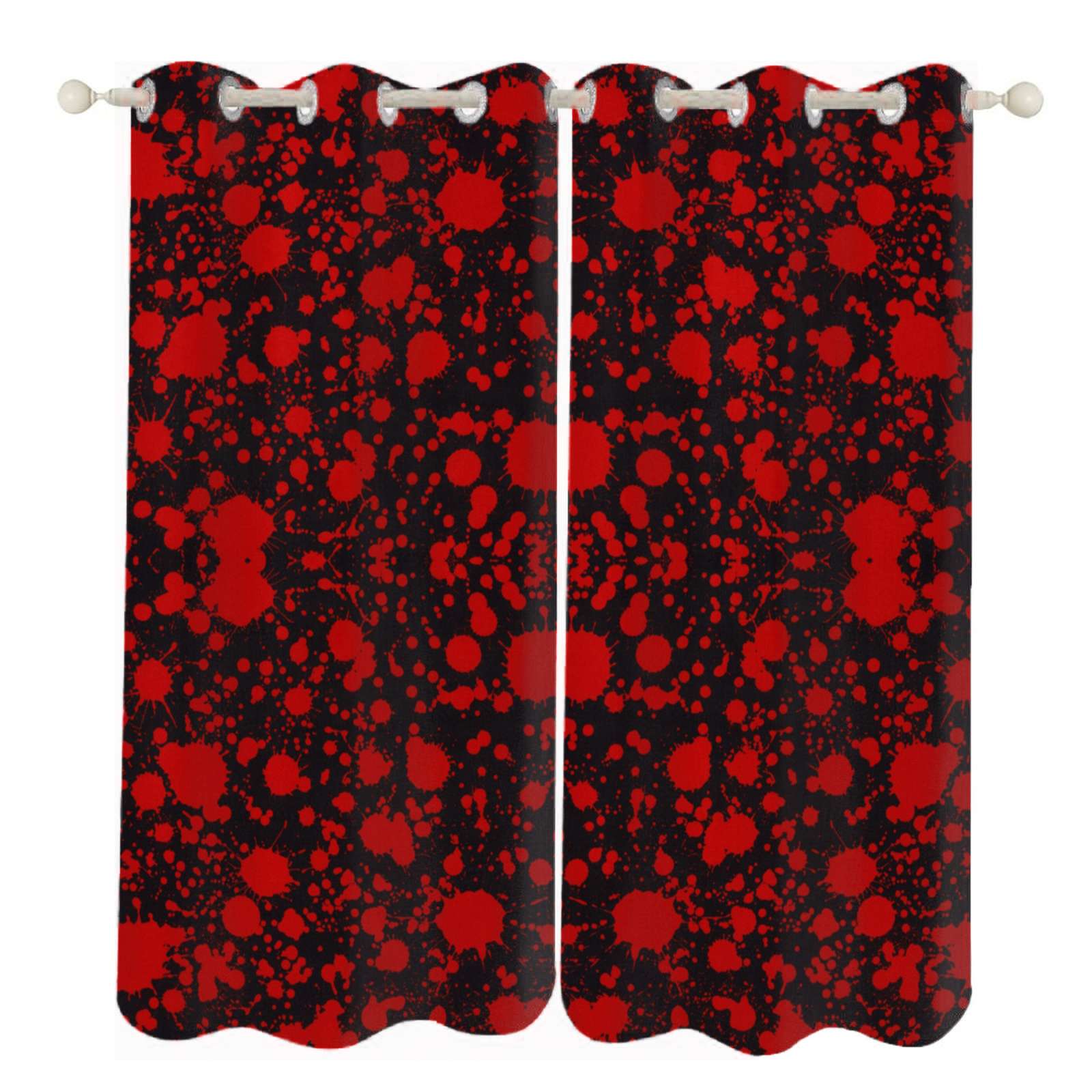 blood black and red horror Sunshade Curtains Home Bedroom Living Room ...