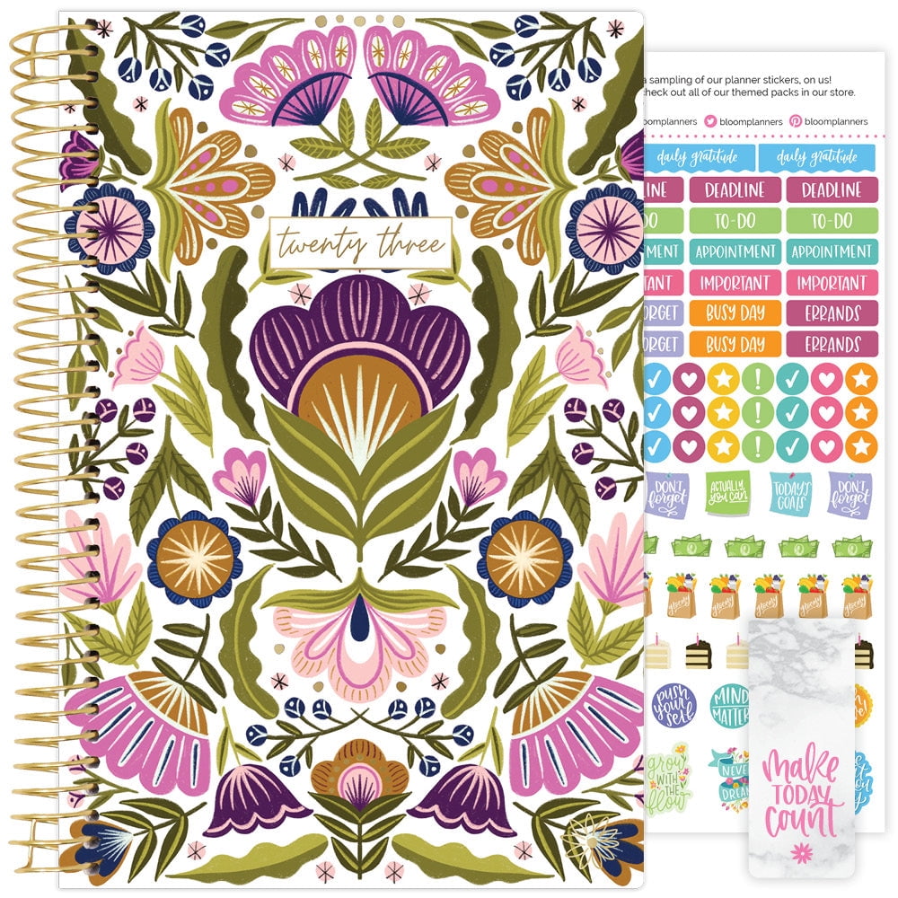 bloom daily planners 2023 Soft Cover Planner, Folksy Tropics, 5.5" x 8. ...