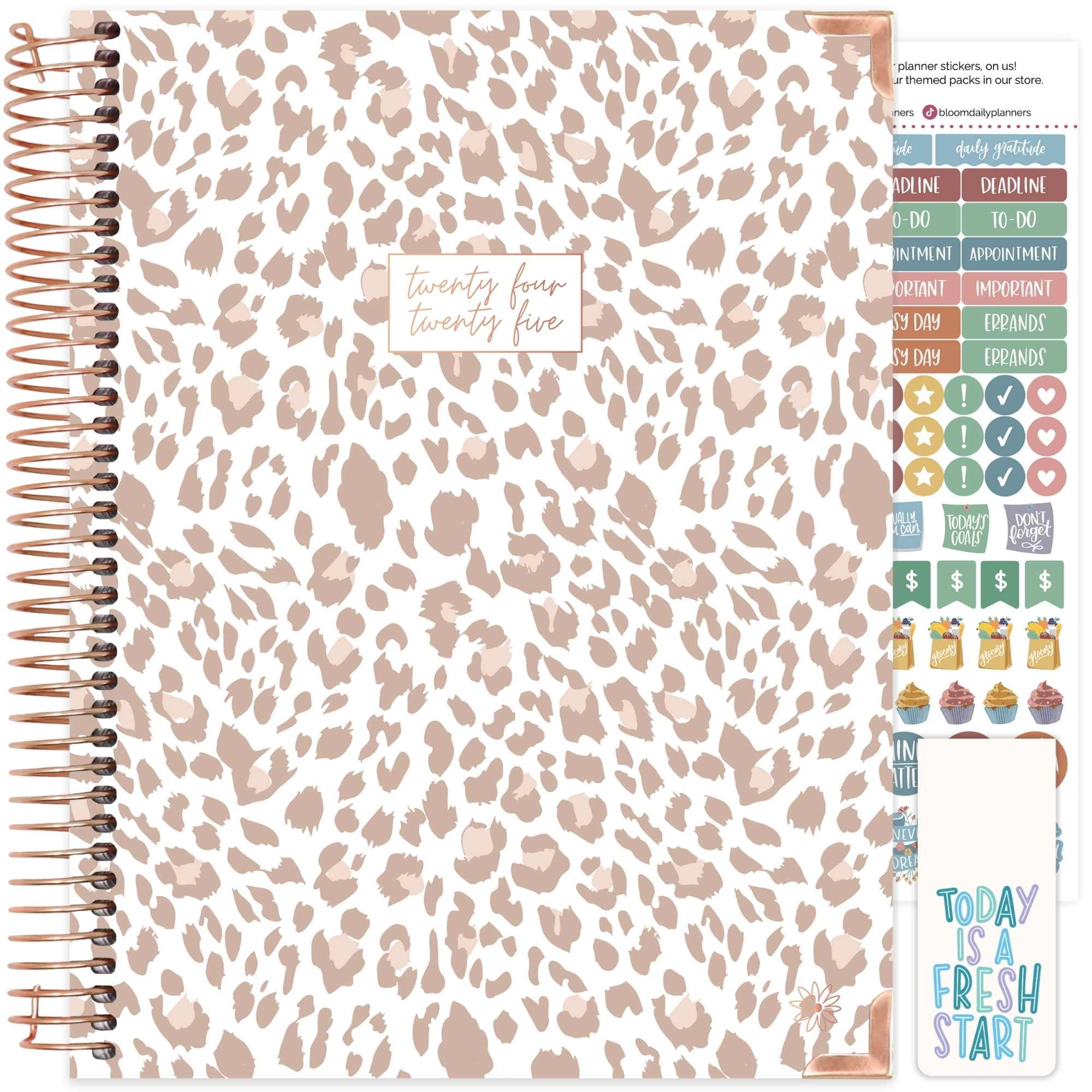 bloom daily planners 2024-25 Hard Cover Planner, 8.5" x 11", Tan ...