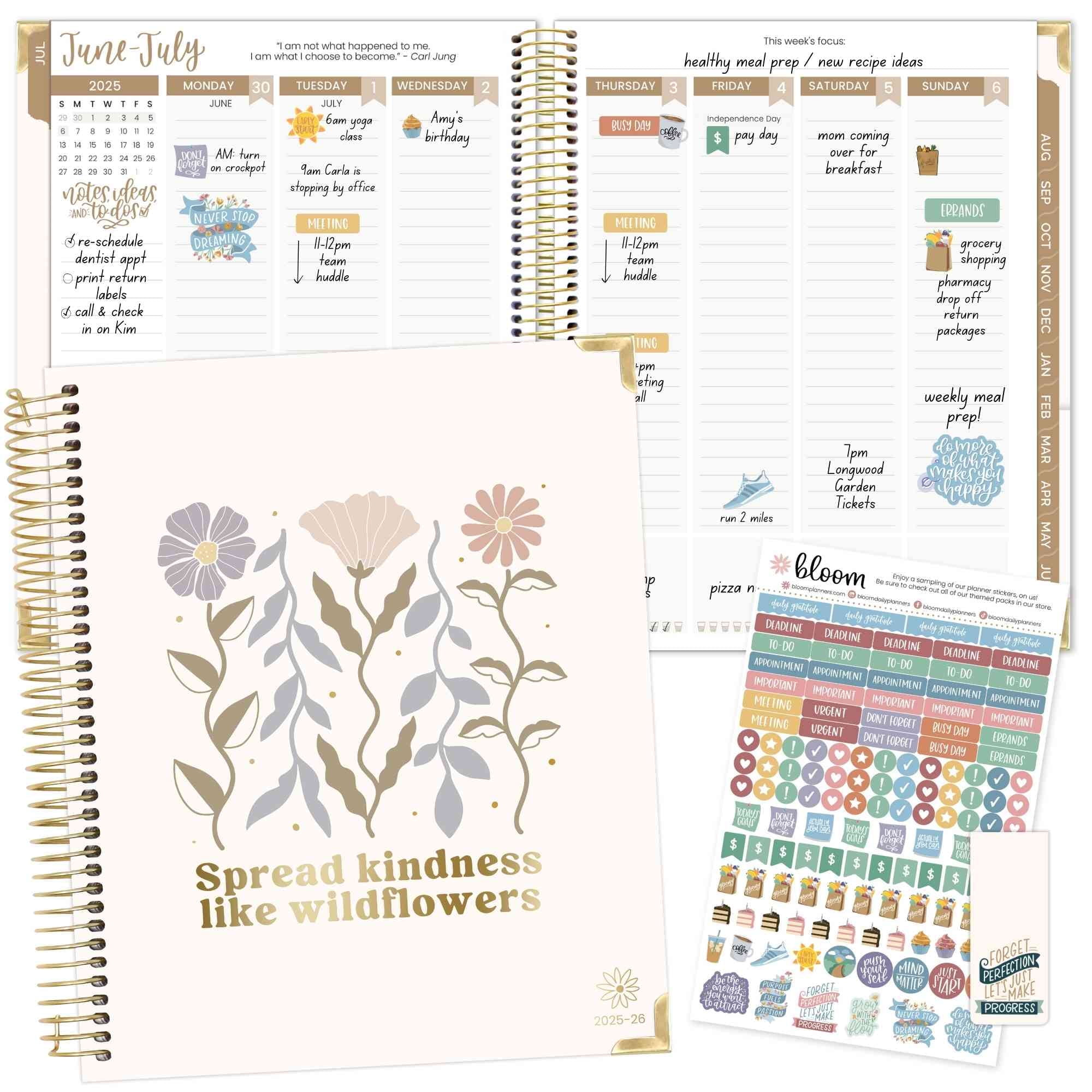 bloom daily planners 2025-26 Academic Vision Planner, Hard Cover, 7.5 ...