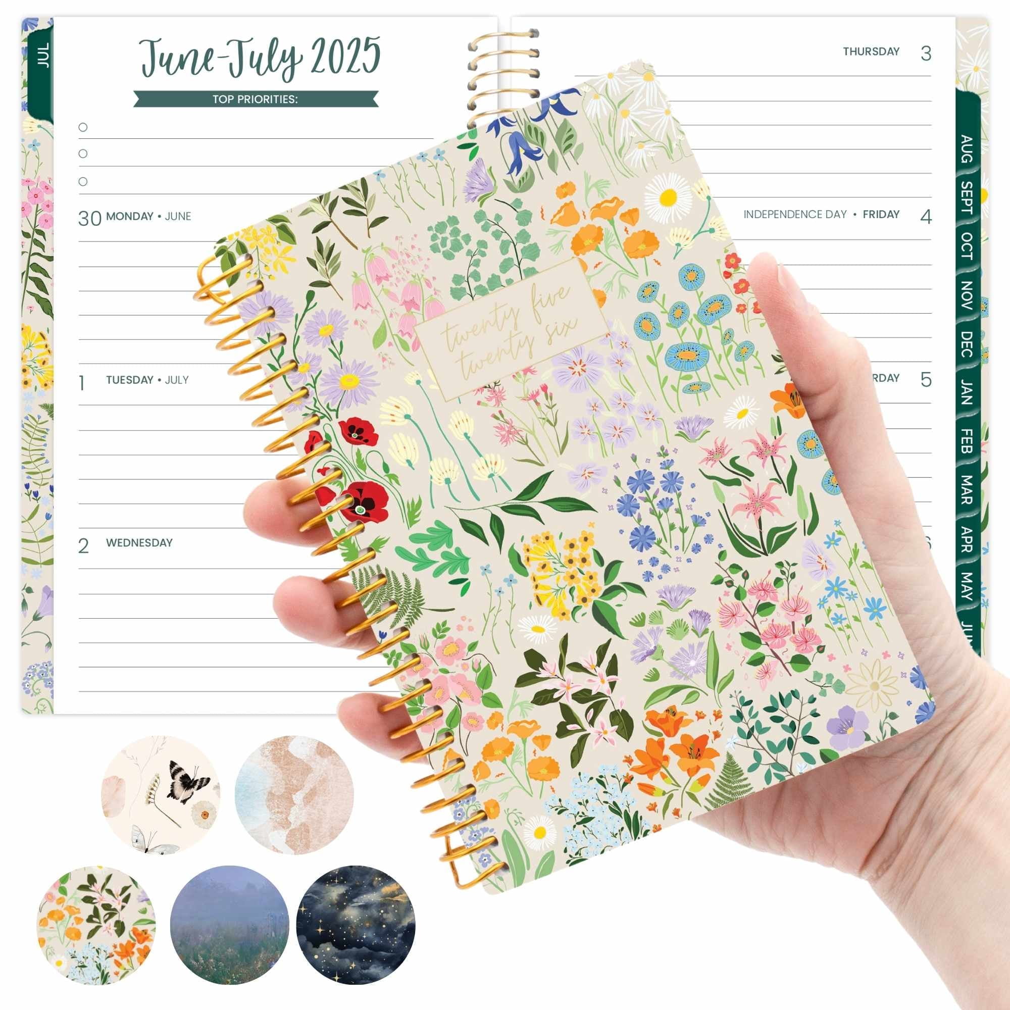 bloom daily planners 2025-26 Soft Cover Planner, 4" x 6", Garden Party ...