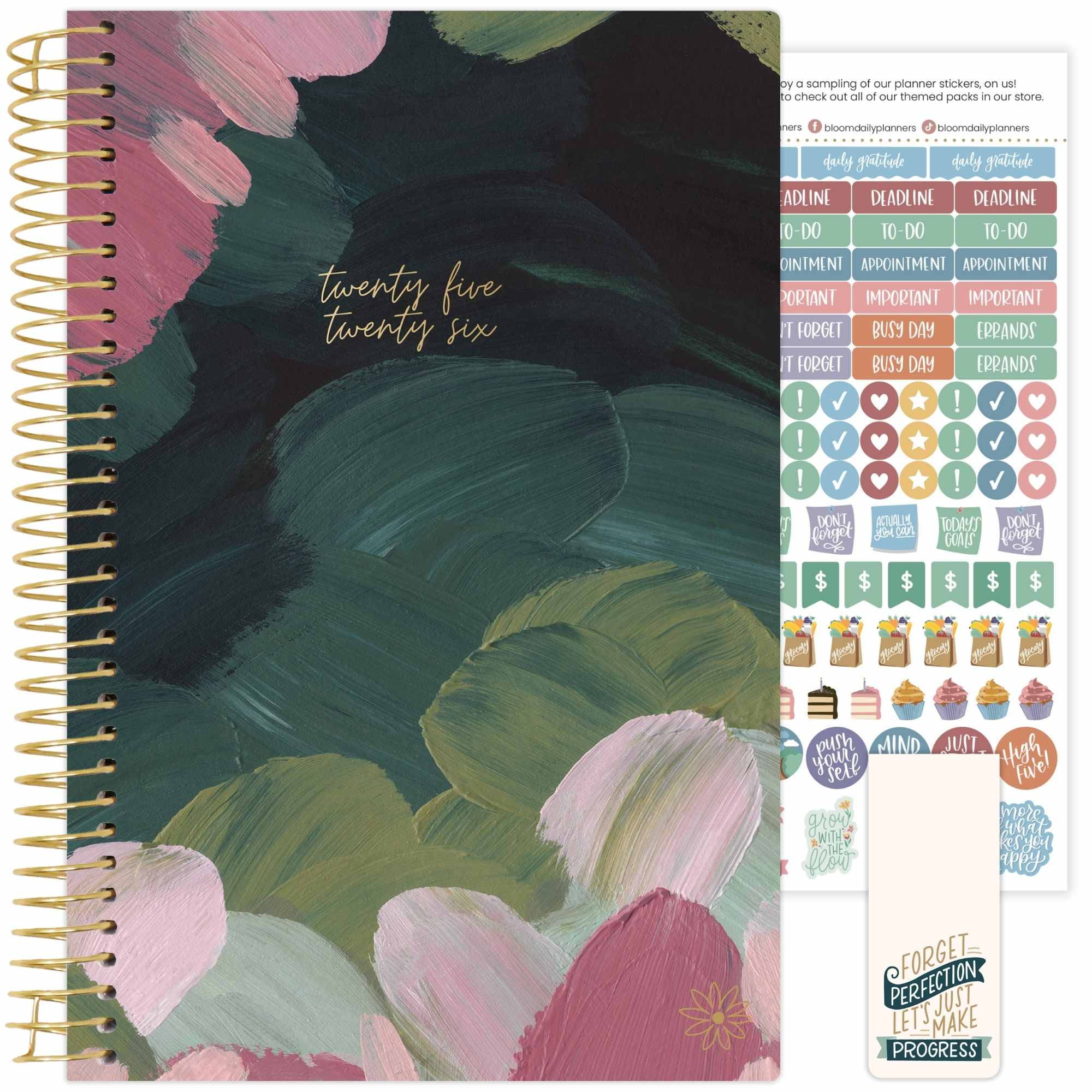 bloom daily planners 2025-26 Soft Cover Planner, 5.5" x 8.25", Emerald ...