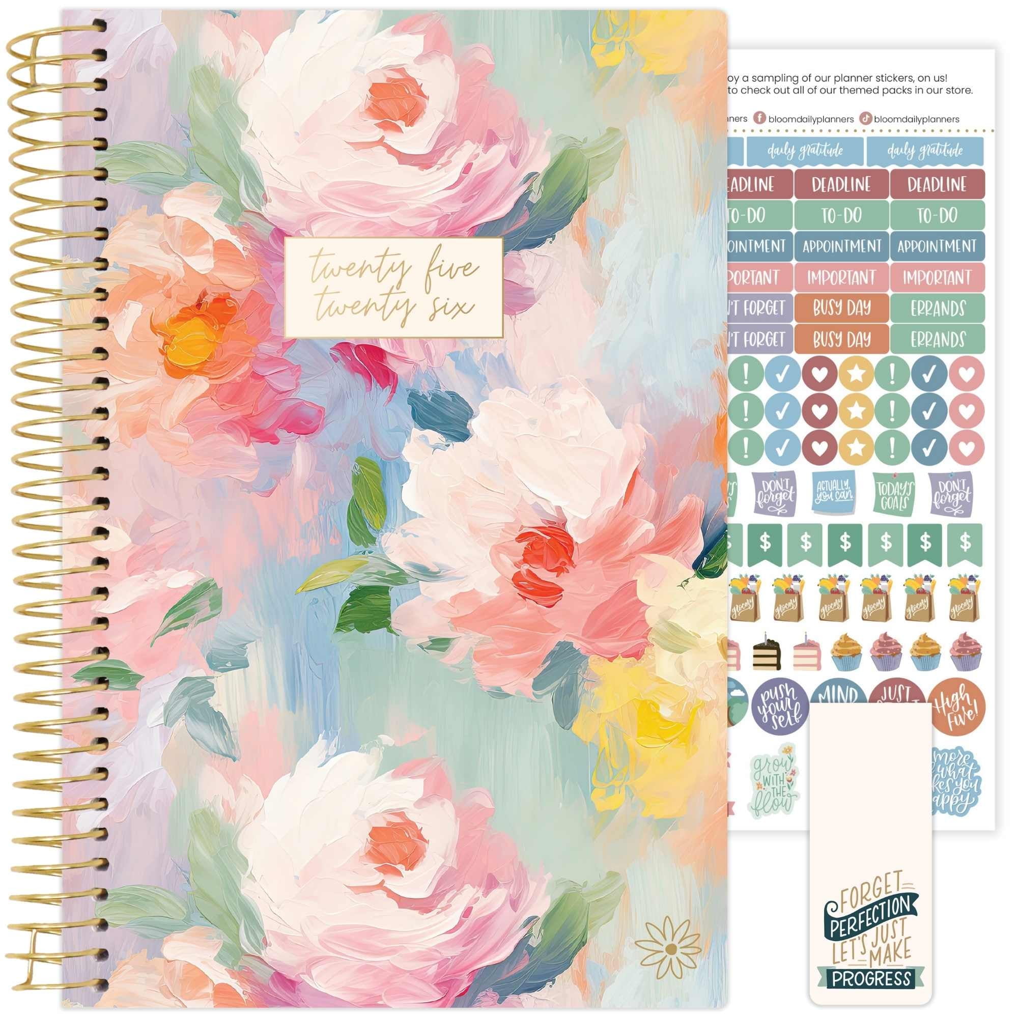 bloom daily planners 2025-26 Soft Cover Planner, 5.5" x 8.25", Painted ...