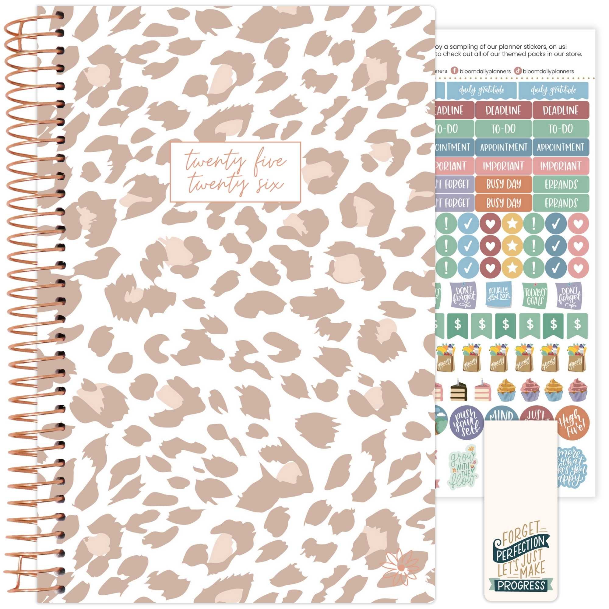 bloom daily planners 2025-26 Soft Cover Planner, 5.5" x 8.25", Tan ...
