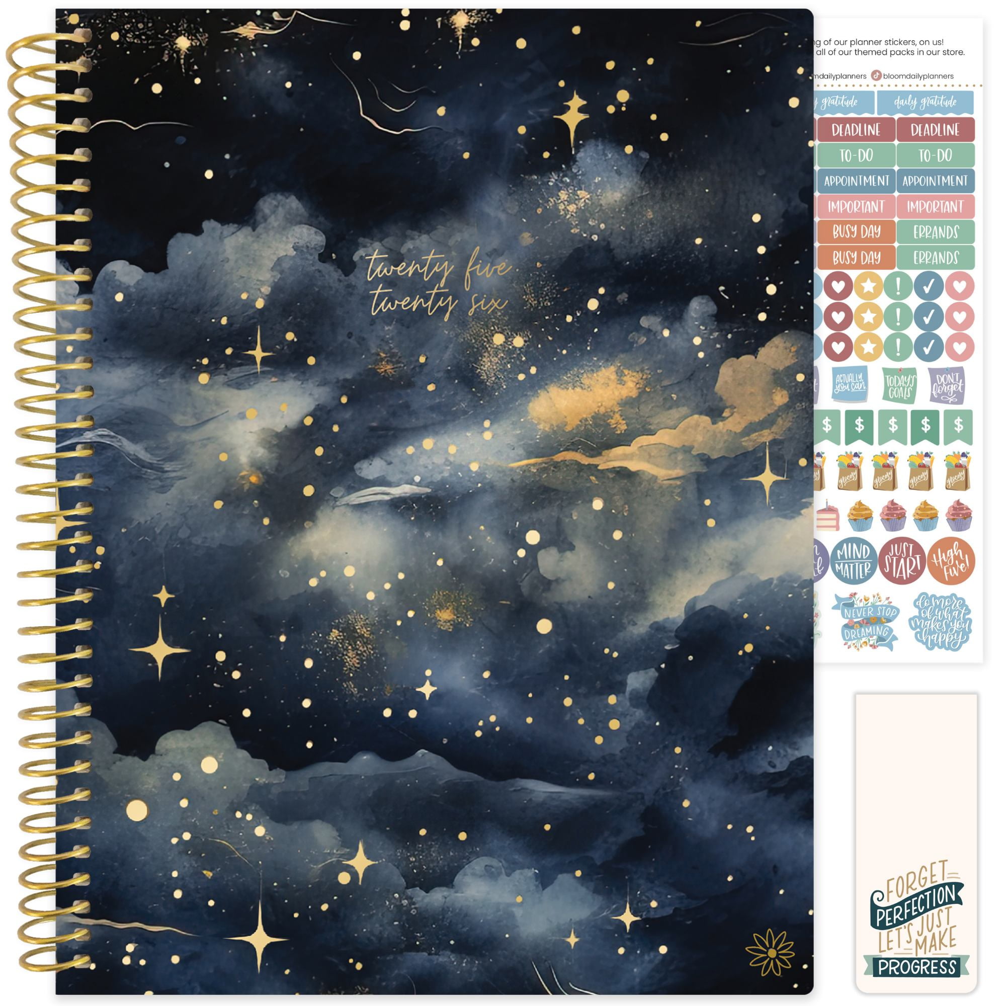 bloom daily planners 2025-26 Soft Cover Planner, 8.5" x 11", Midnight ...