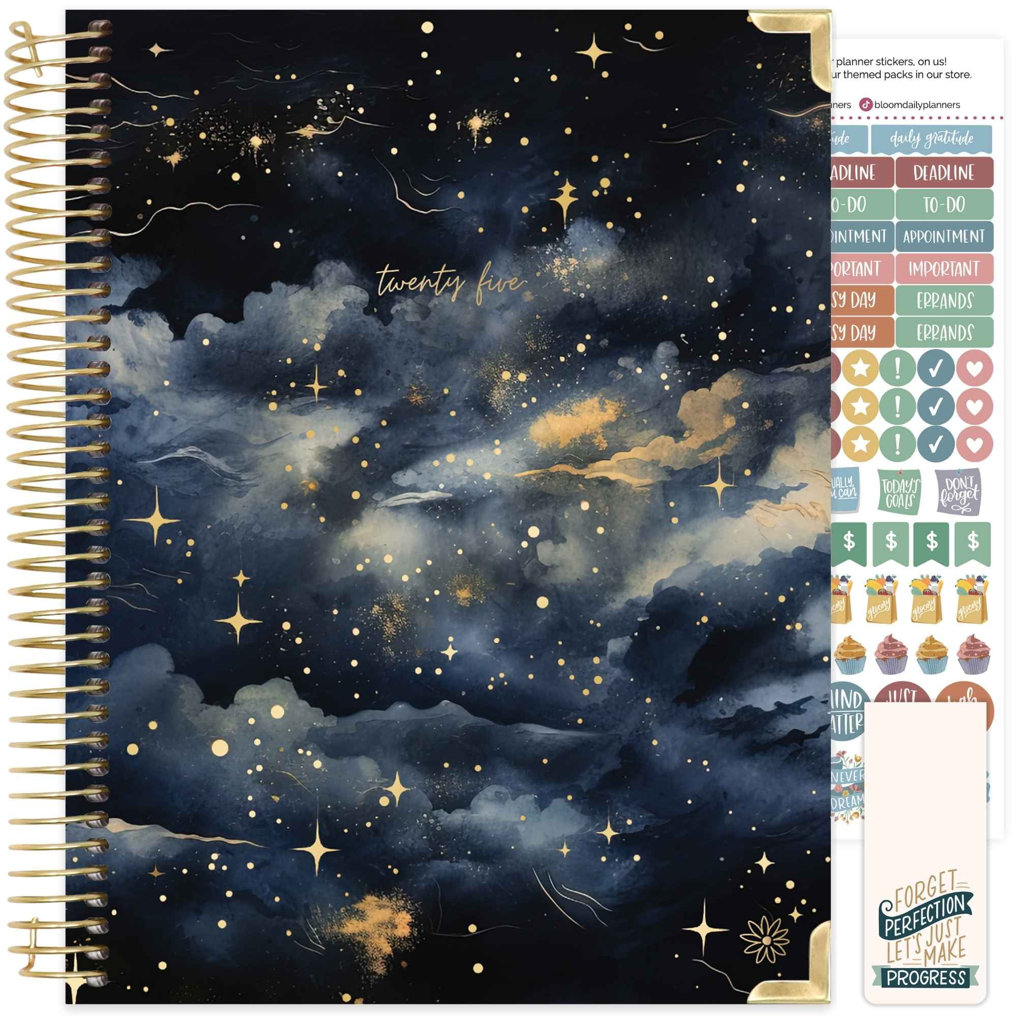 bloom daily planners 2025 Hard Cover Planner, 8.5" x 11", Midnight Sky ...