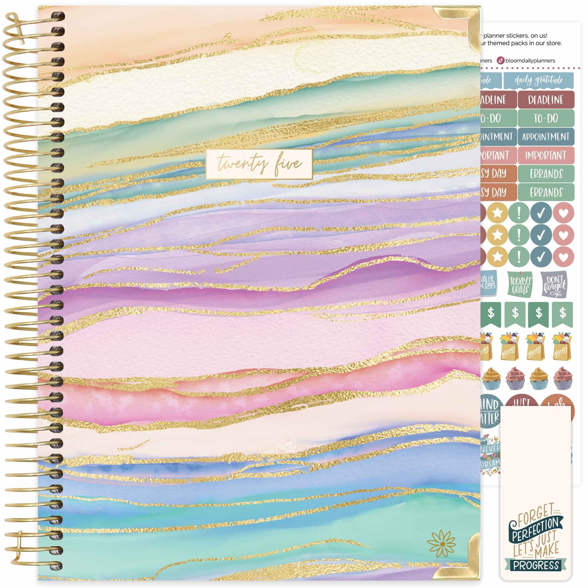bloom daily planners 2025 Hard Cover Planner, 8.5" x 11", Watercolor ...