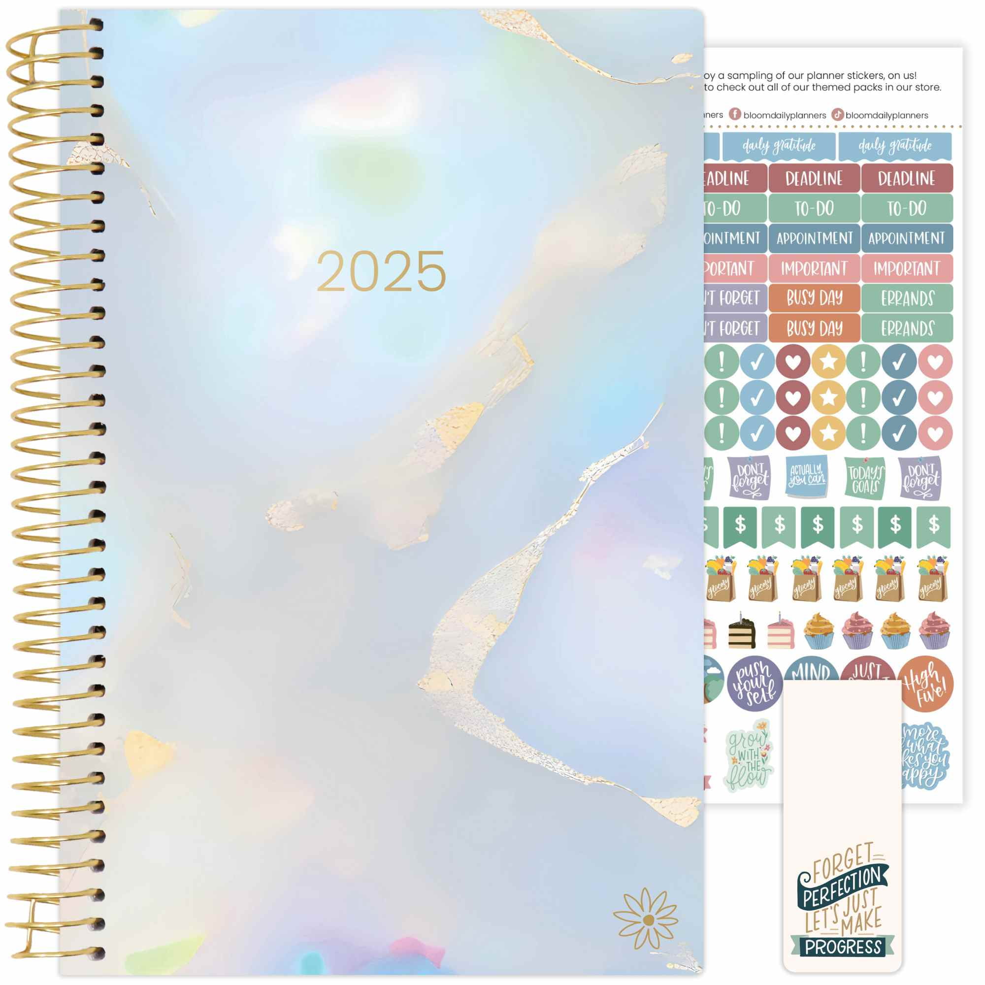 bloom daily planners 2025 Soft Cover Planner, 5.5" x 8.25", Iridescent ...