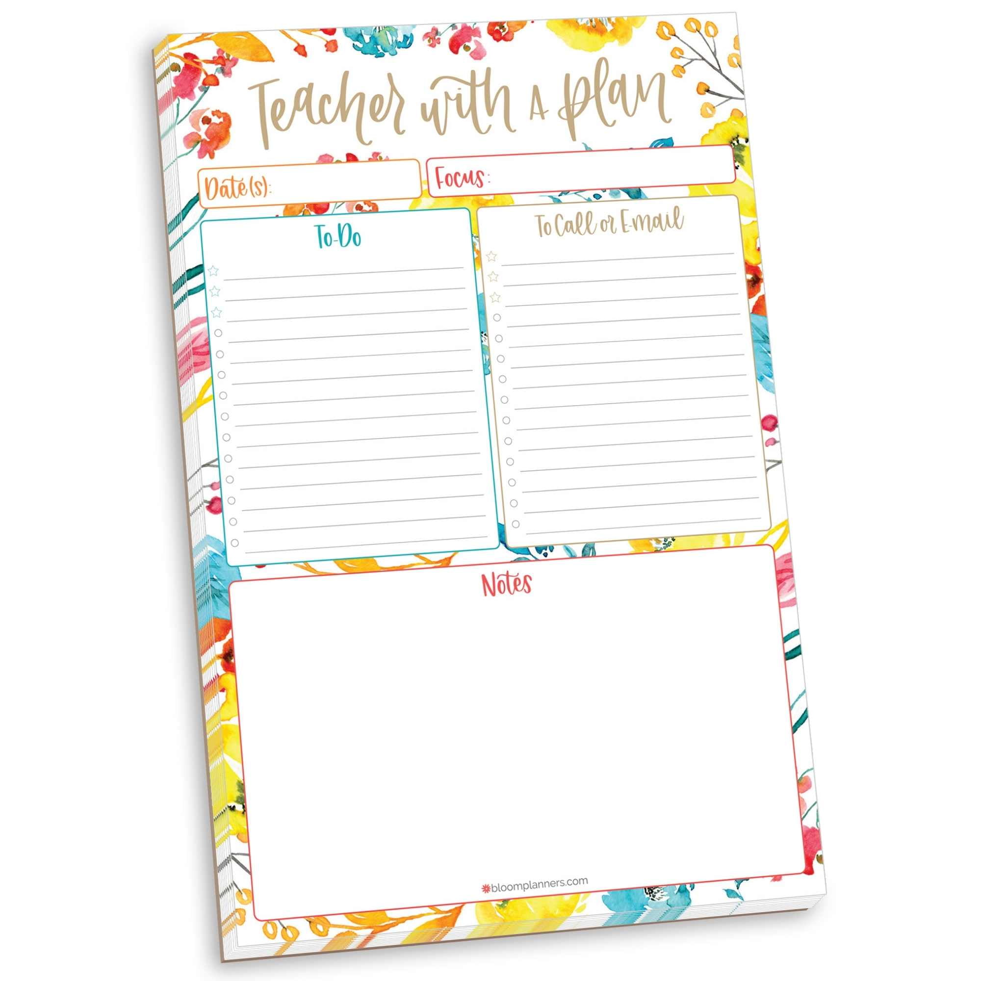 bloom daily planners Planning Pad, 6" x 9", Teacher To-Do List, Happy ...