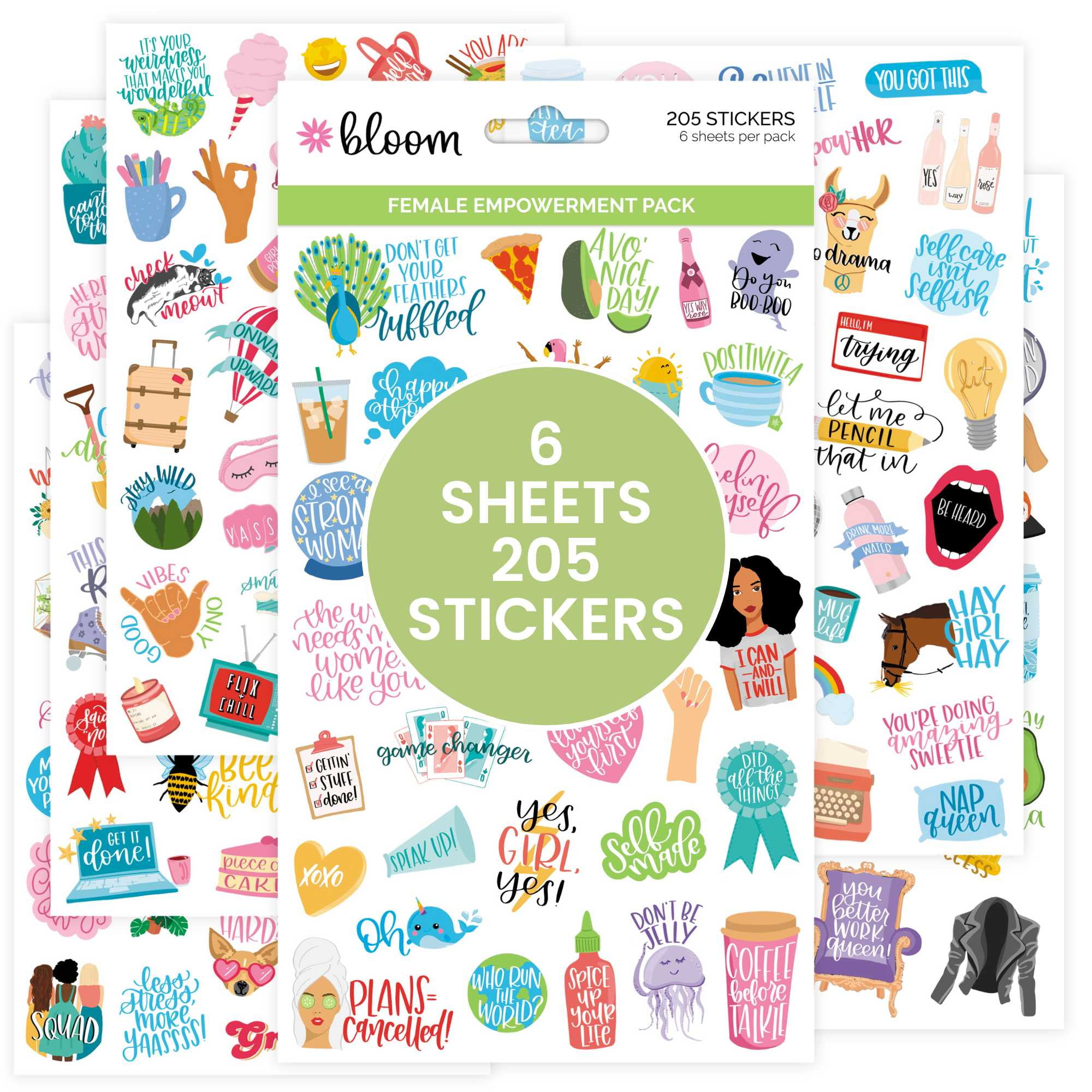 bloom daily planners Planner Sticker Pack, Female Empowerment, 6 sheets ...