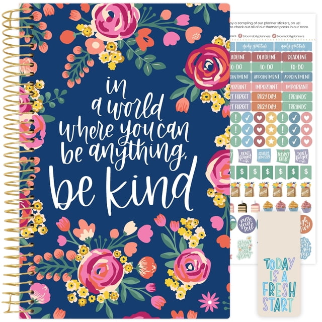 bloom daily planners Undated Soft Cover Planner, 5.5" x 8.25", Be Kind ...