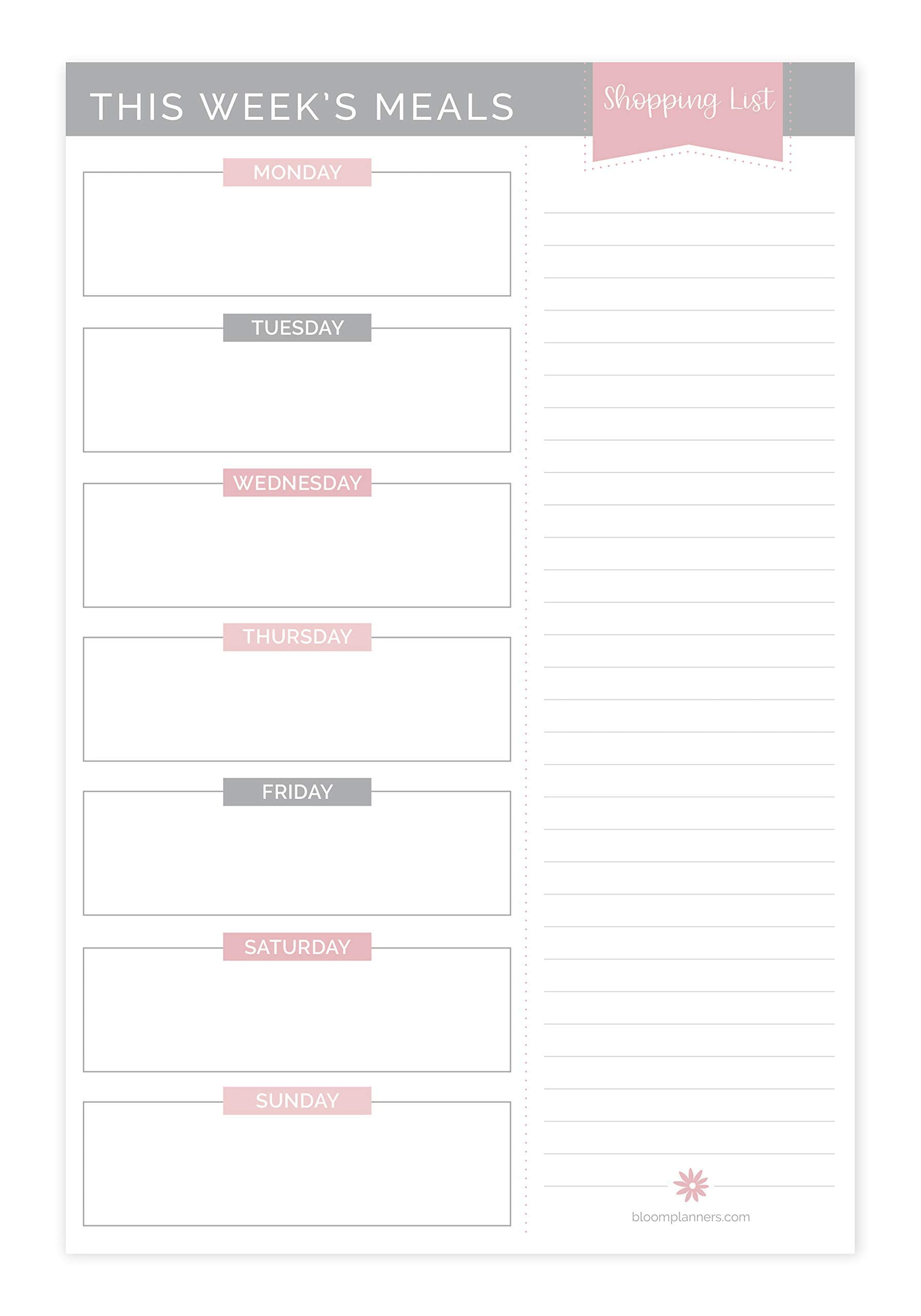 bloom daily planners Weekly Meal Planning Pad - Magnetic Hanging ...