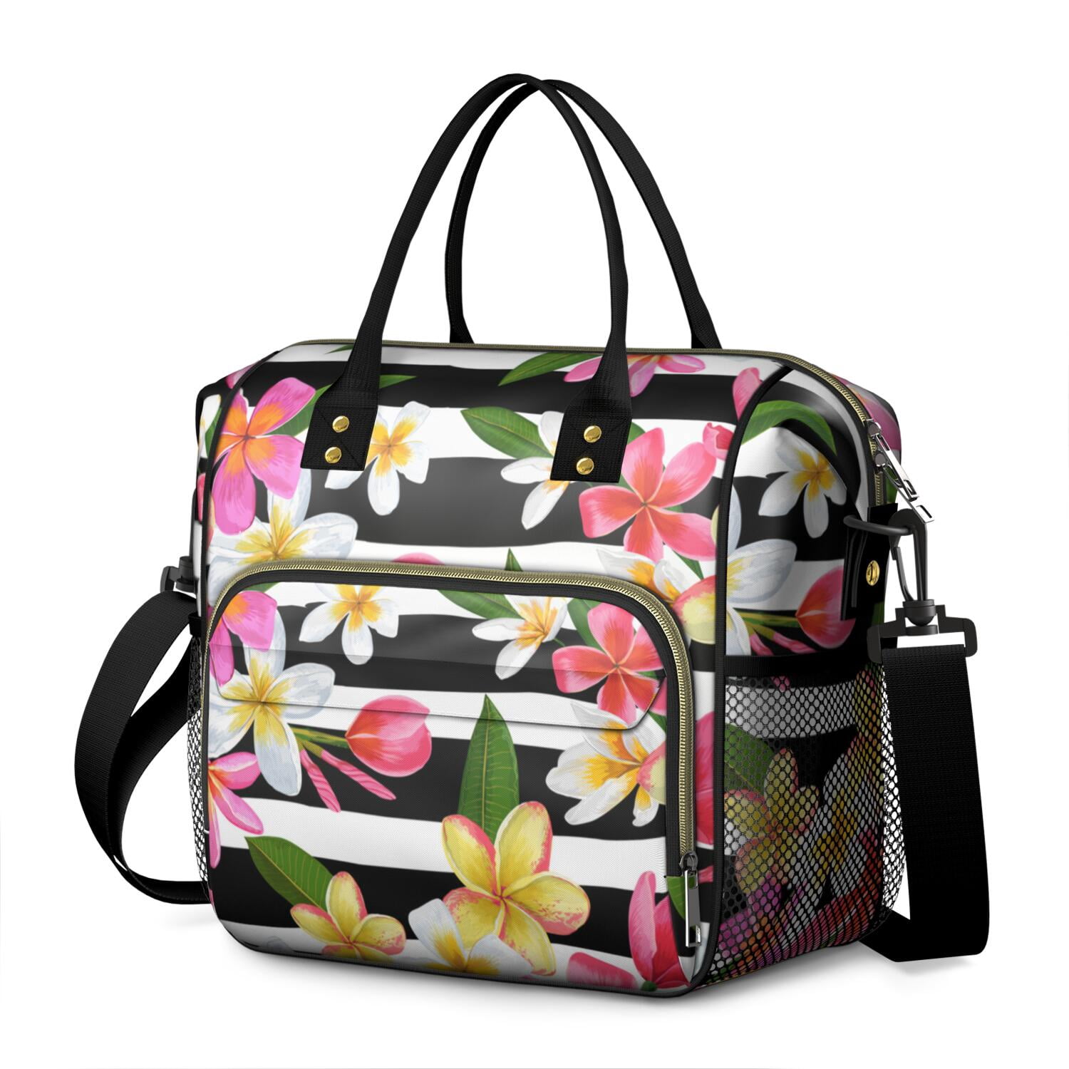 blossom Print Insulated Lunch Bag Large Lunch Box Reusable Lunch Tote ...