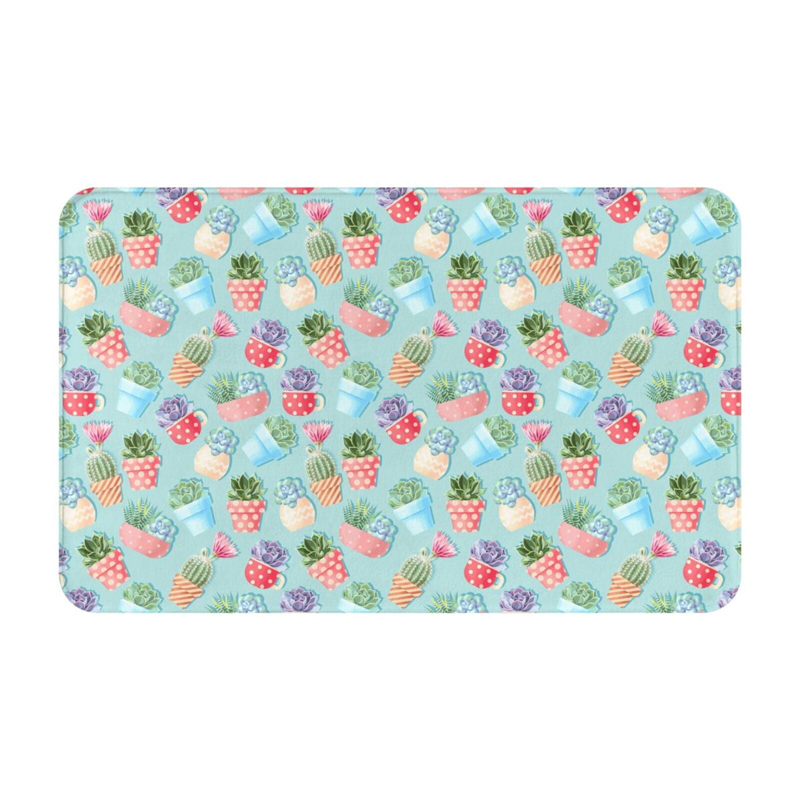 blue Cactus potted plant Front Door Mat, Indoor Mats for Bedroom ...