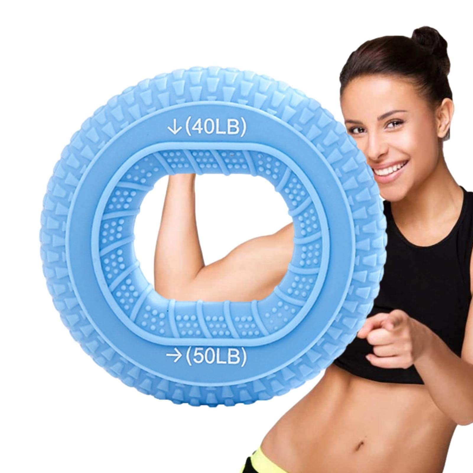 (blue)Finger Exerciser Hand Squeeze circle, Hand Grip Strength Trainer ...
