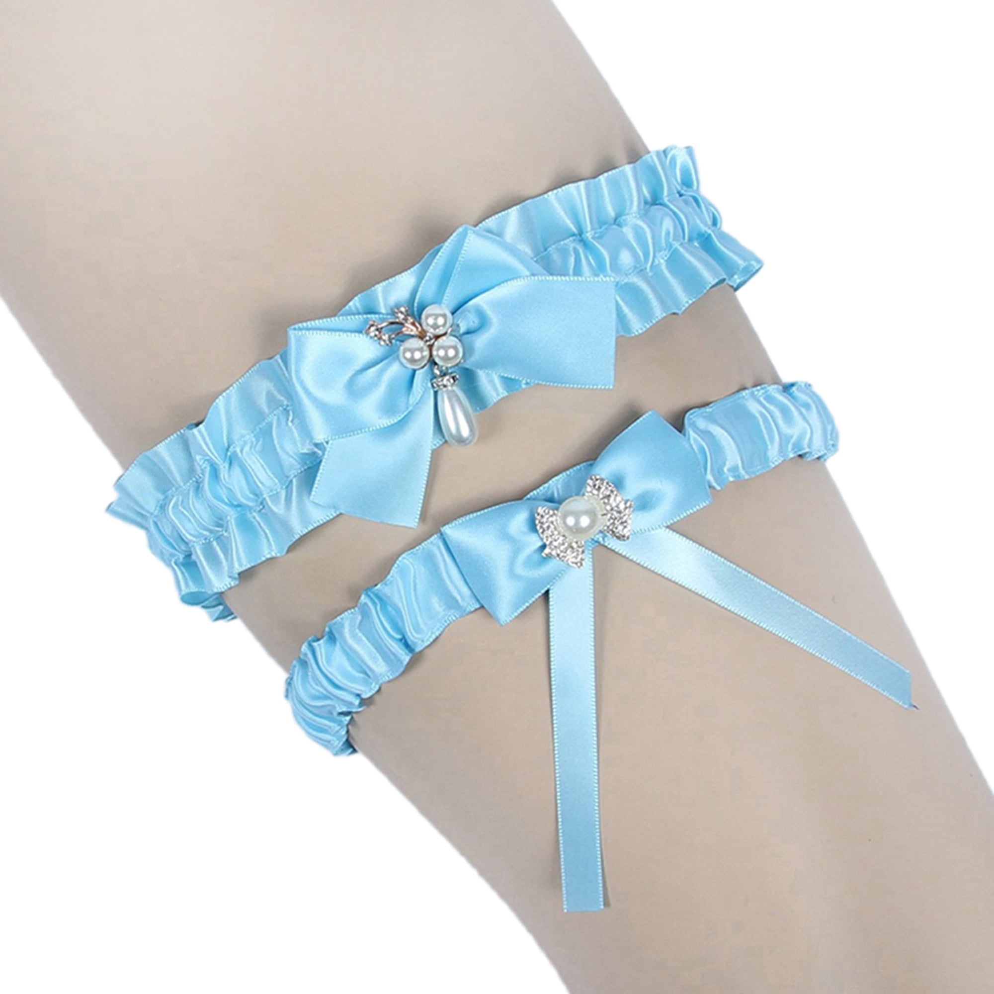 blue Garters for Bride Wedding Garter Lace Bridal Garter Party Leg Thigh Garters for Women ...