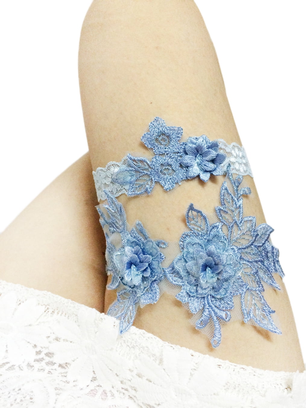 blue Garters for Bride Wedding Garter Lace Bridal Garter Party Leg ...