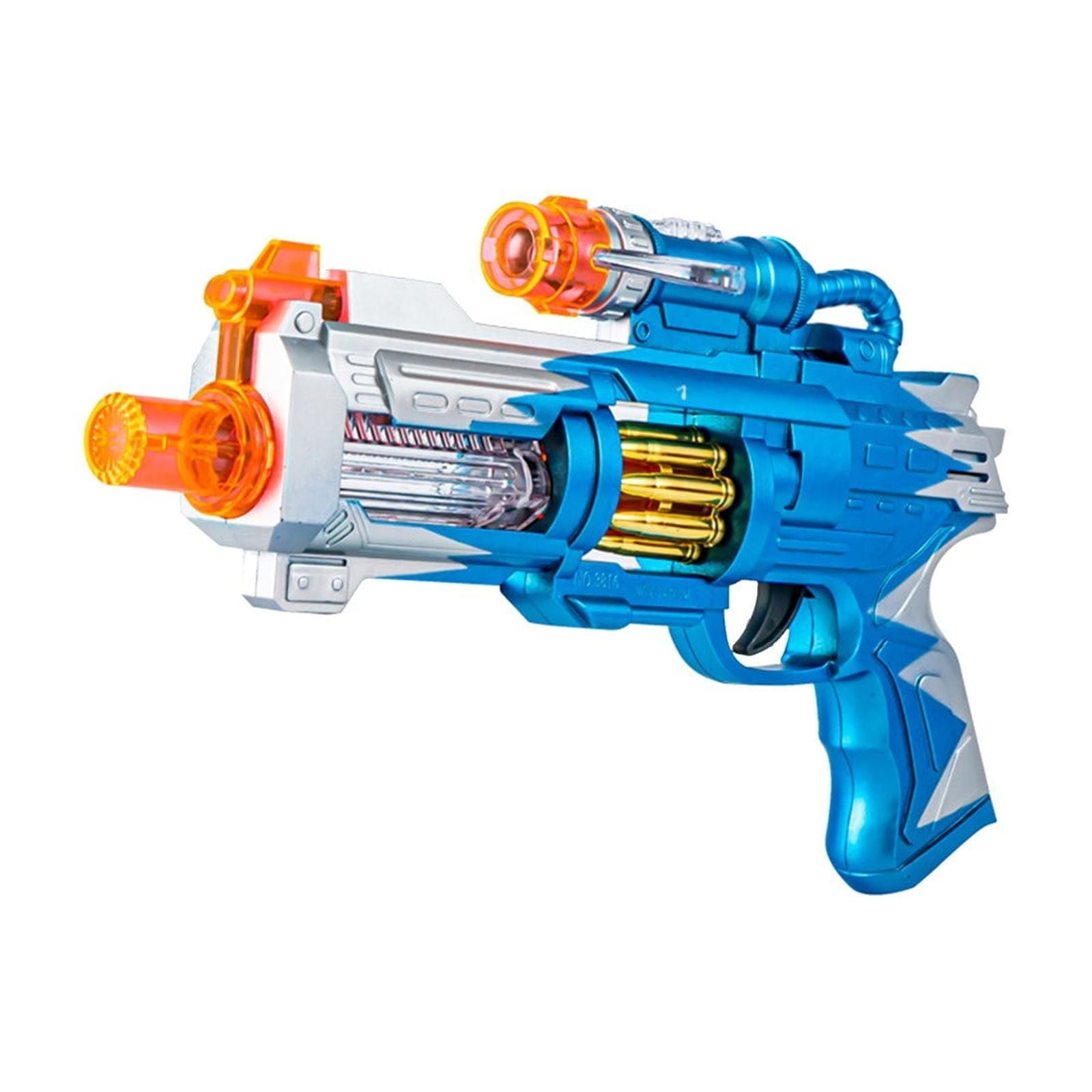 blue Kids Projection Light Toy Gun With Sound Effects Musical Light Up ...